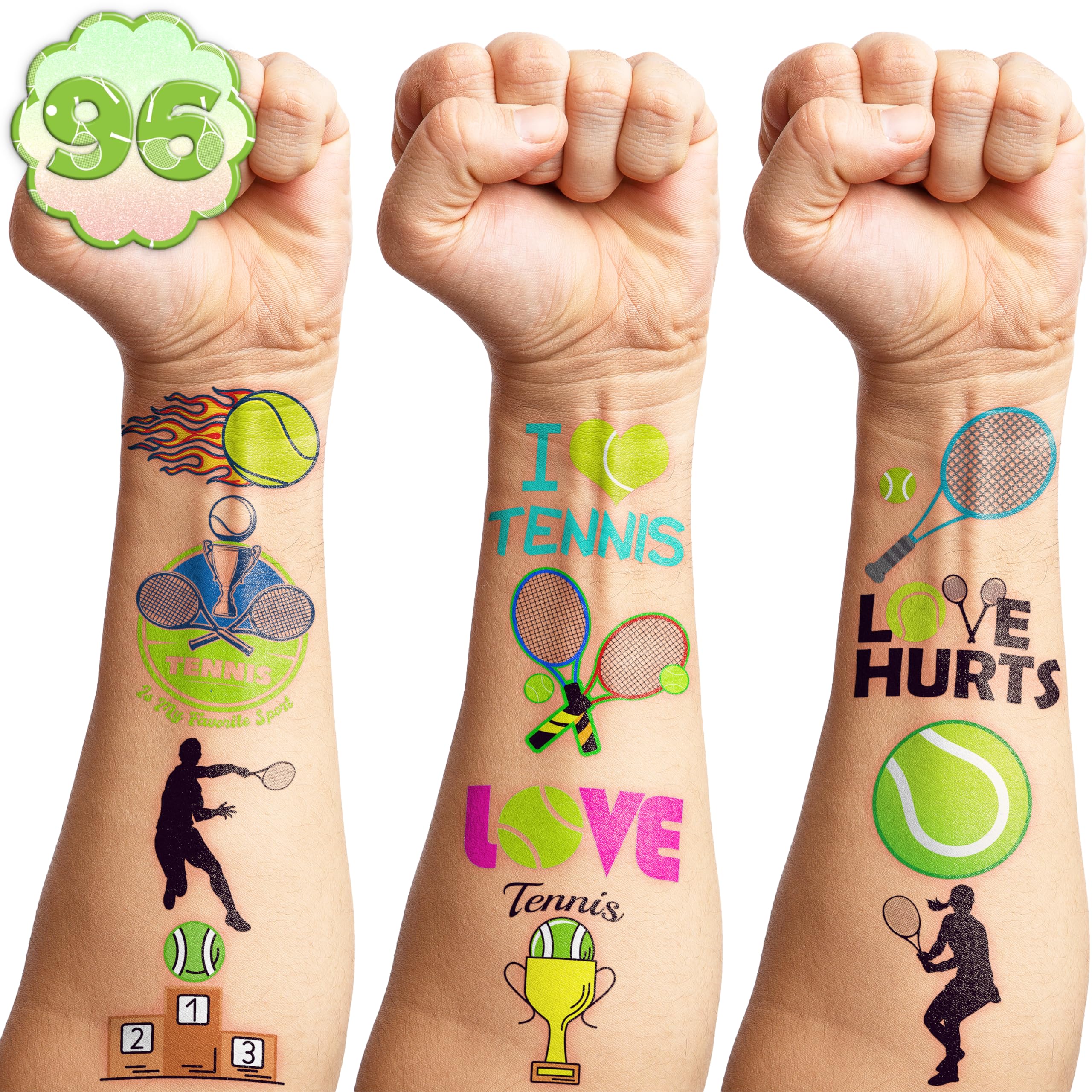 Amazon.com : Tennis Temporary Tattoos Sport Stickers for Kids Themed ...