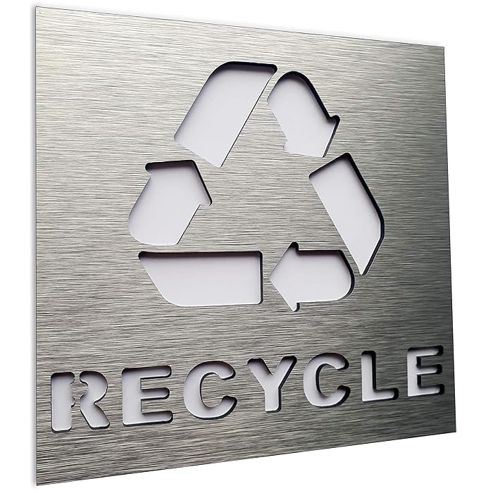Buy Aluminium Recycle Cans sign - Modern square trash signage for ...