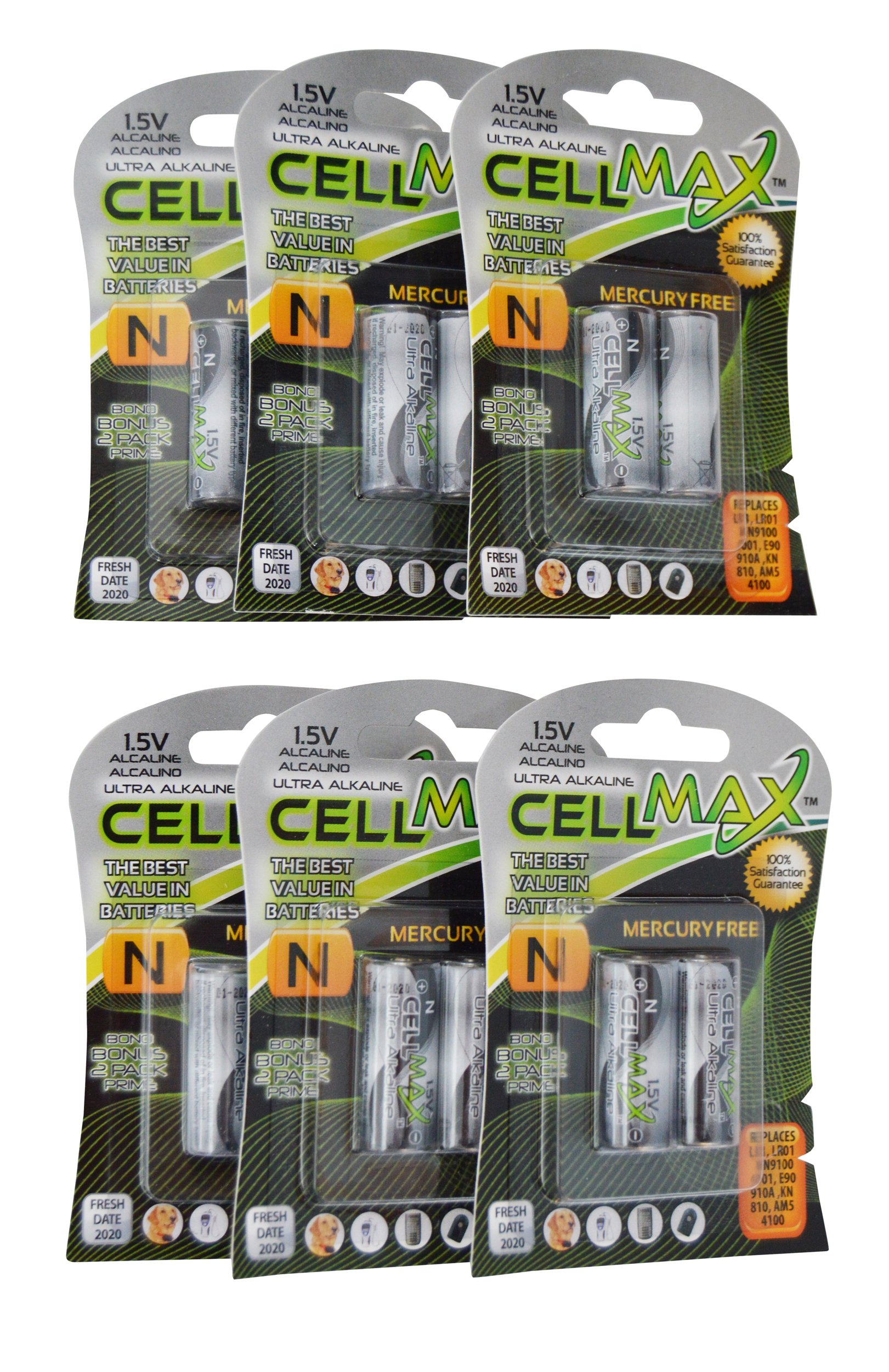 CellMax CM-LR1-BP2 - (12) 1.5-Volt Super Alkaline Button N Batteries (6, 2-Packs) - Amazon.com