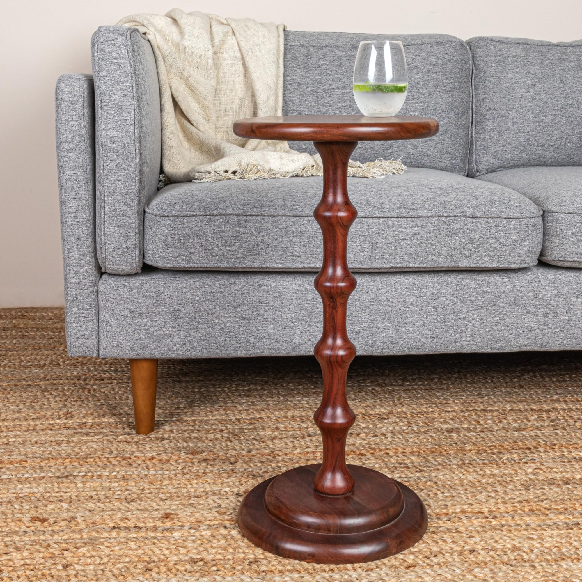 Amazon.com: Creative Co-Op Ergo Pedestal Cocktail Side Table, Dark ...
