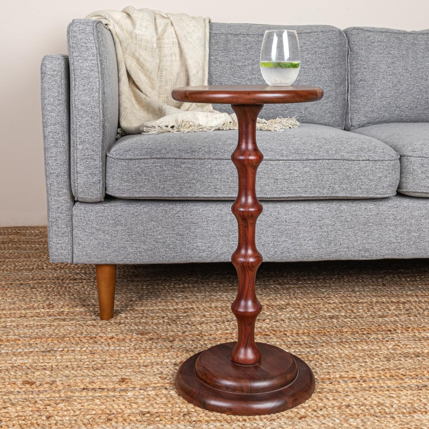 Amazon.com: Creative Co-Op Ergo Pedestal Cocktail Side Table, Dark ...