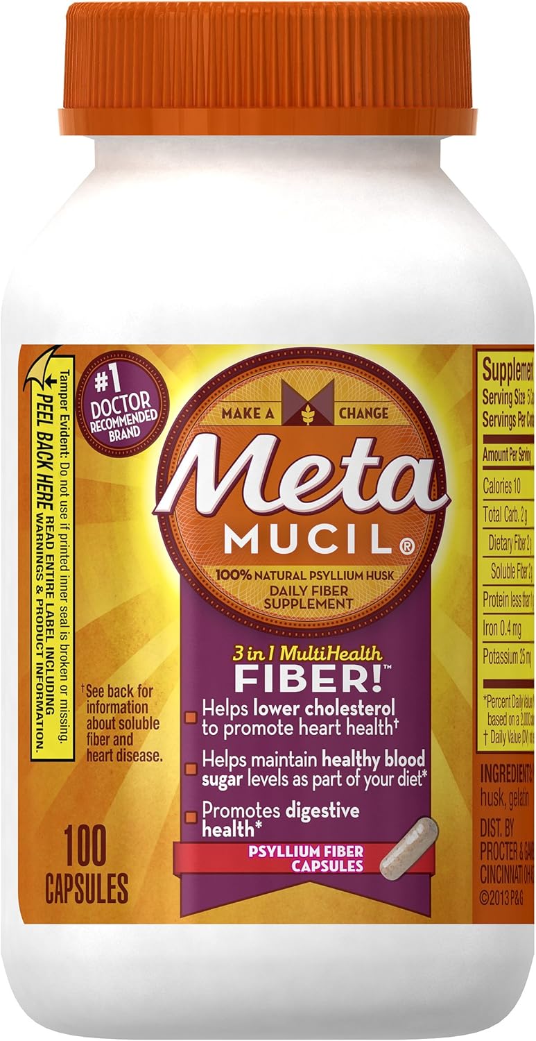 Amazon.com: Metamucil Multi-Health Fiber Capsules by Meta 100 capsule ...