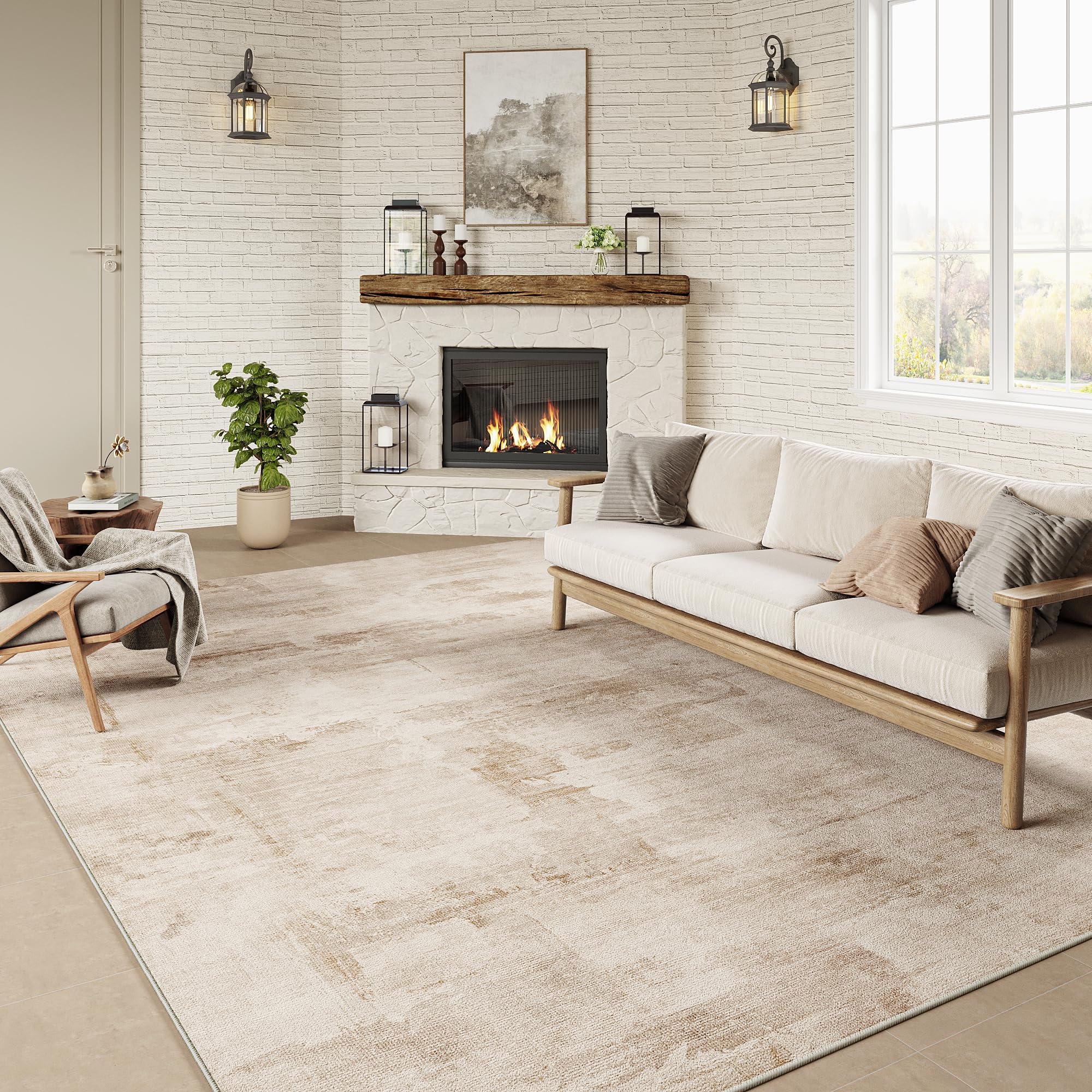 Living Room Beige Carpet