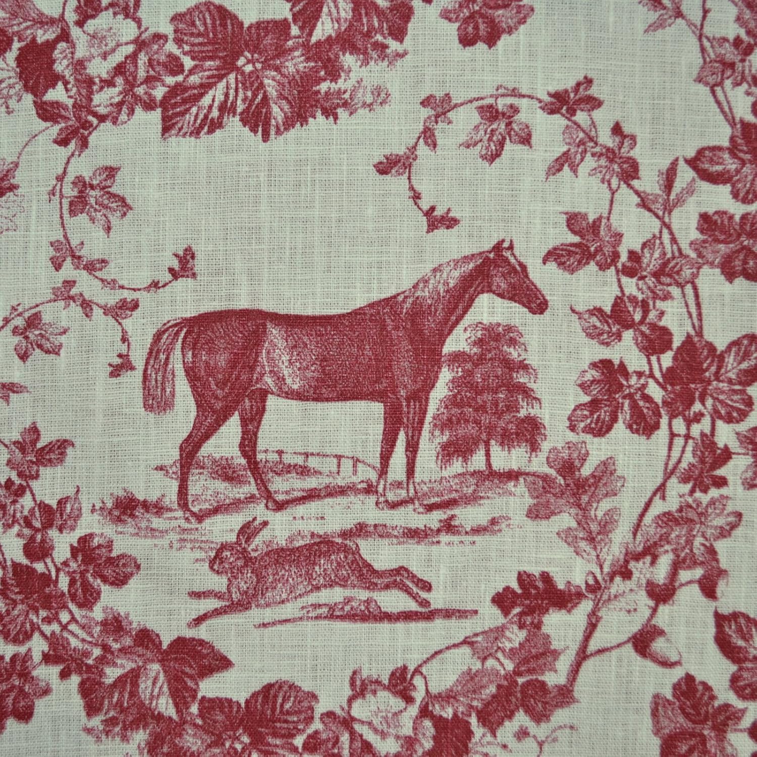 Textiles français Linen Fabric Equestrian Horse Print ‘The Noble Horse ...