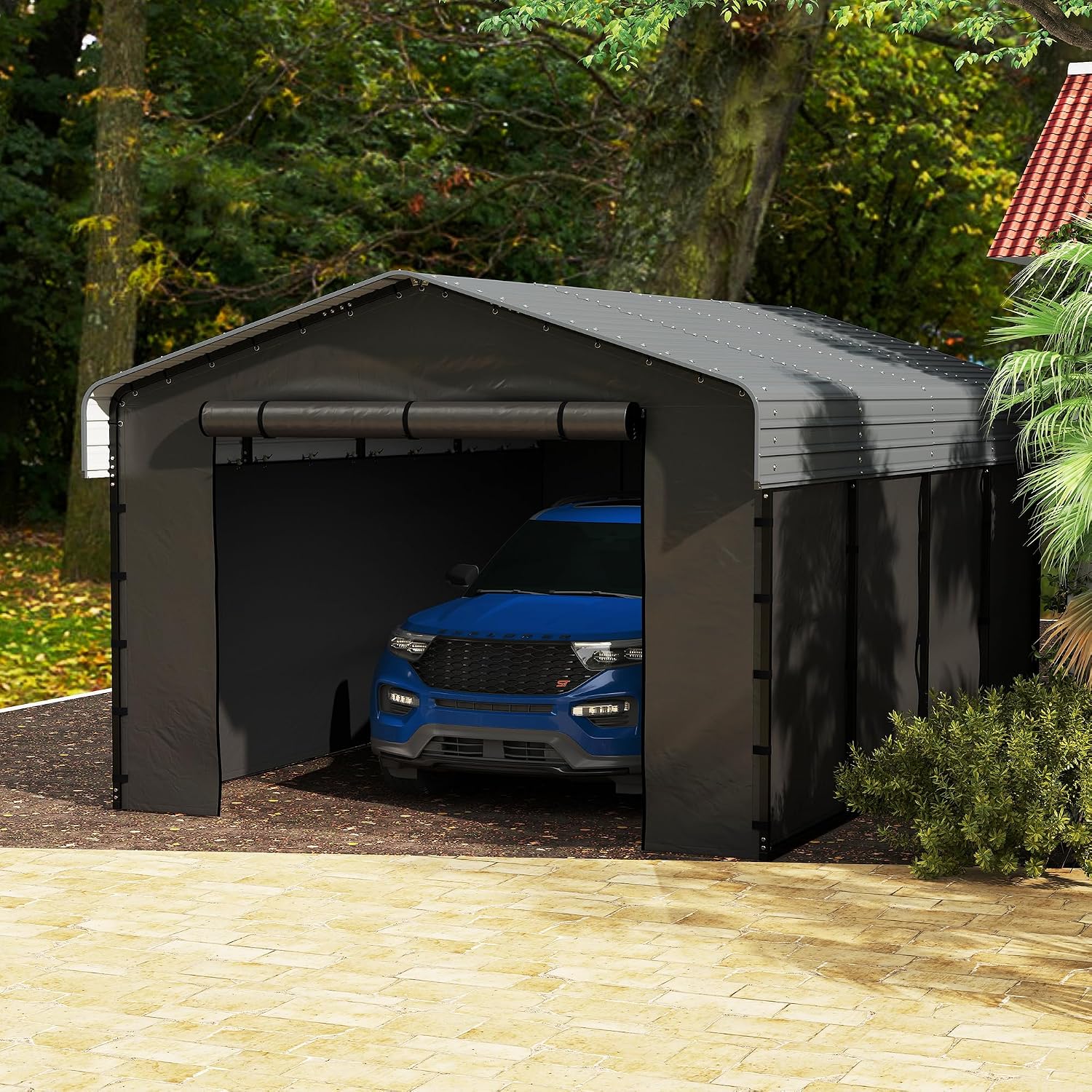 Amazon.com: 12x20FT Metal Carport Kits with Galvanized Steel Roof ...