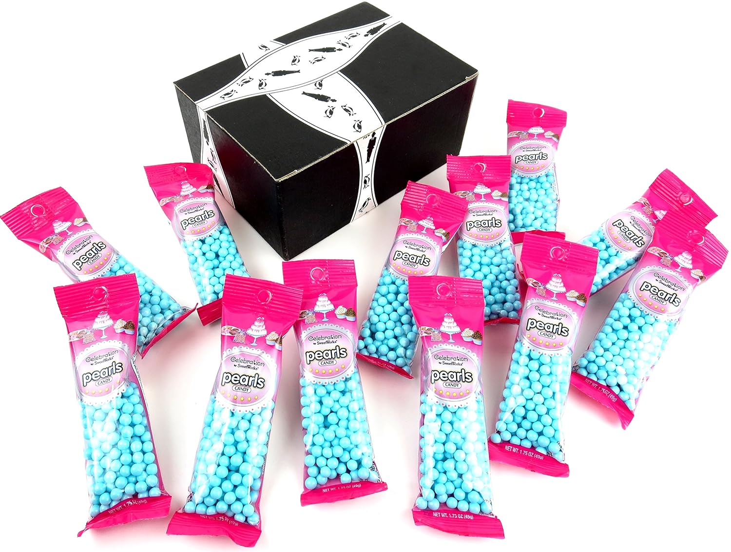 Amazon.com : SweetWorks Celebration Shimmer Powder Blue Pearls Candy, 1 ...