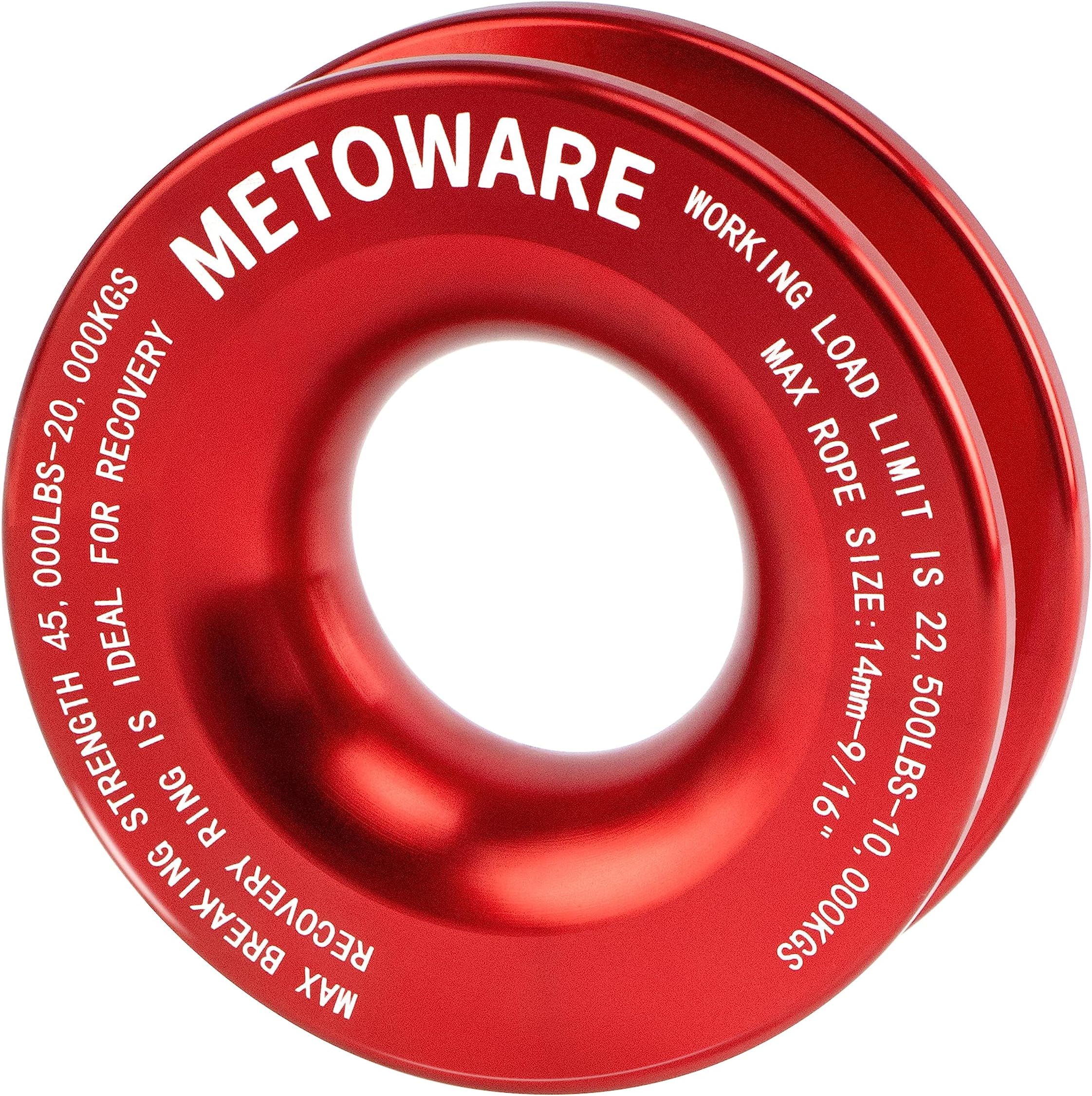 Amazon.com: METOWARE Recovery Ring 45,000 LBS Snatch Block Pulley ...