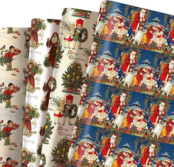 Amazon.com: Bolsome 12 Sheet Nativity Christmas Wrapping Paper Jesus ...