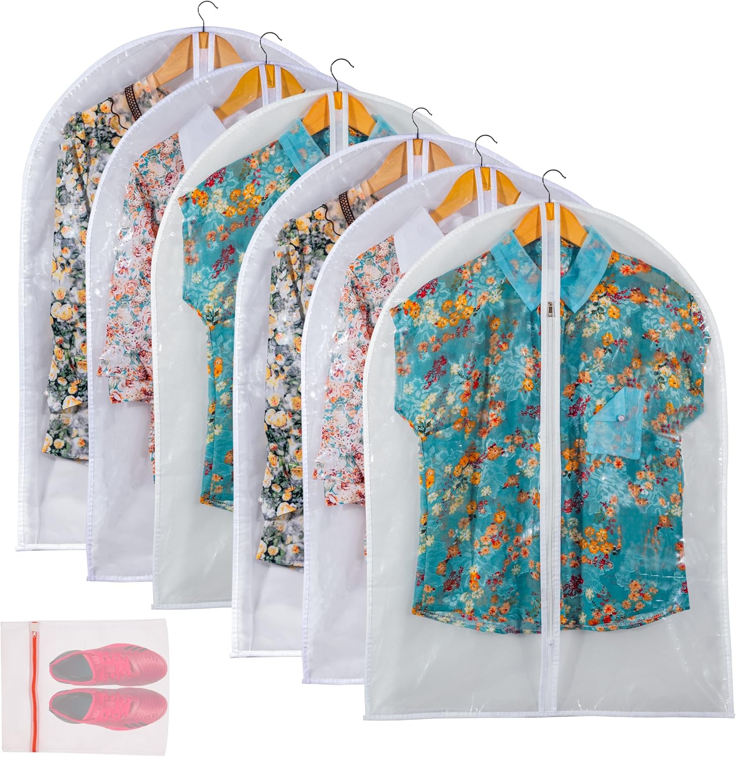 Amazon.com: Clear Garment Bag Suit Bags for Closet Storage, Vinyl ...