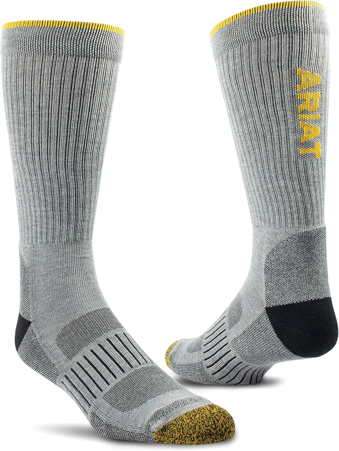 Amazon.com: ARIAT AriatTEK High Performance Crew Socks, 2 Pairs Gray ...