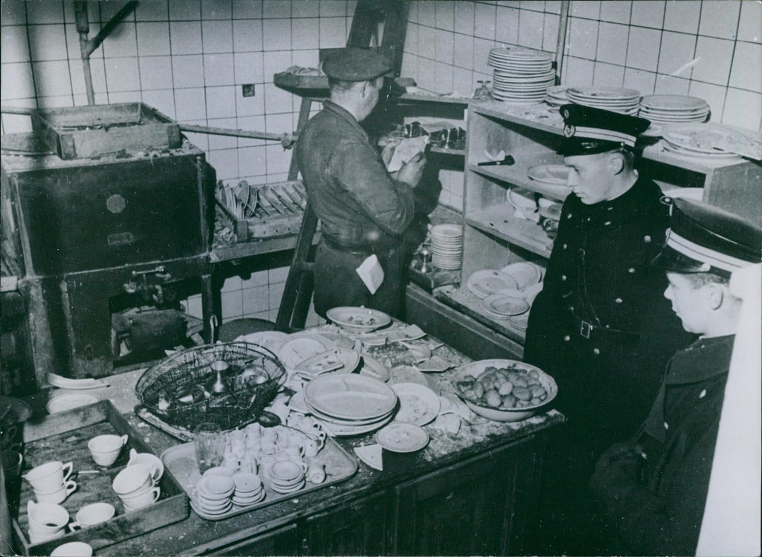Amazon.com: Vintage photo of Police men standing in destroyed kitchen ...