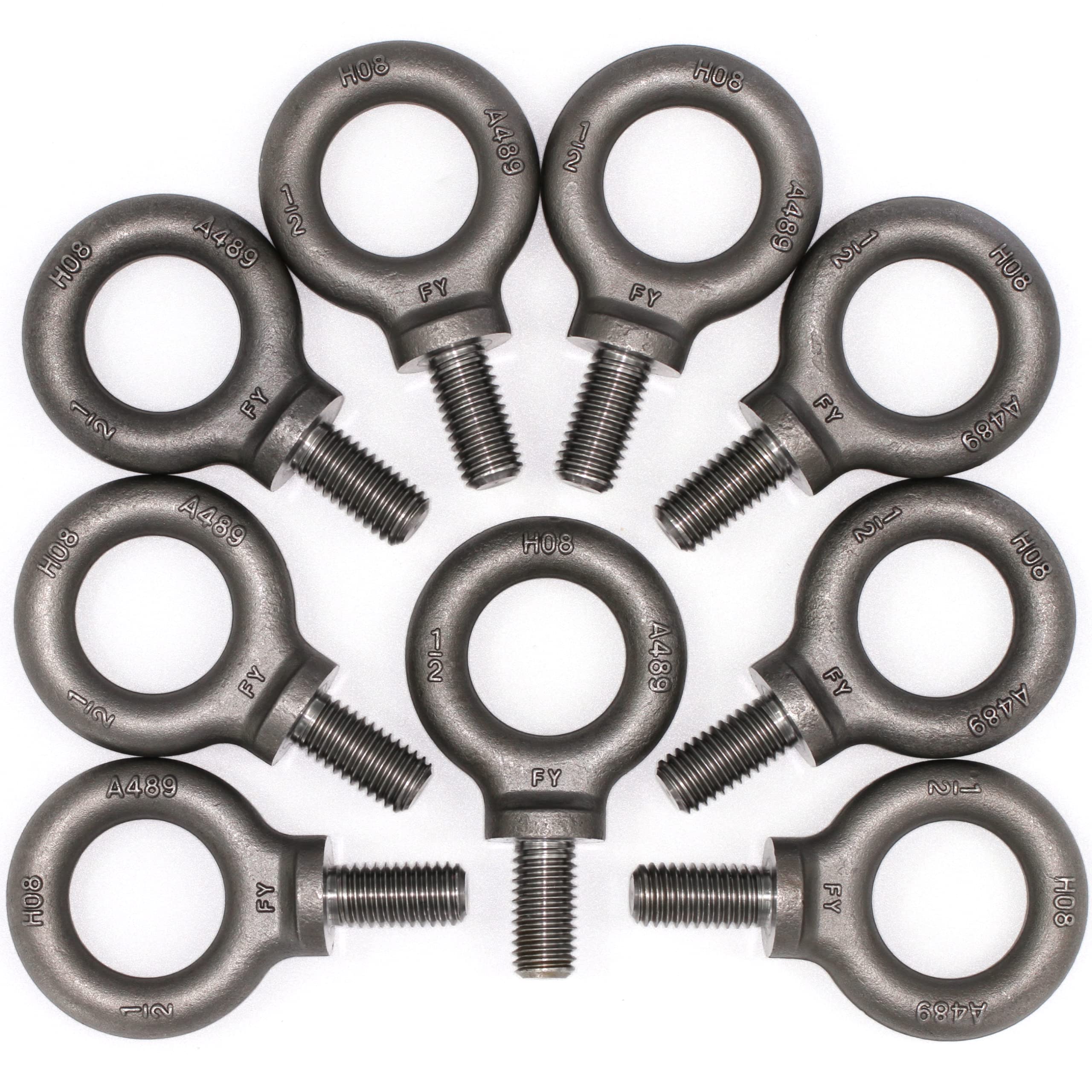 Snapklik.com : Box Of 9 Pcs Lifting Shoulder Eye Bolts 1/2"-13 X 1