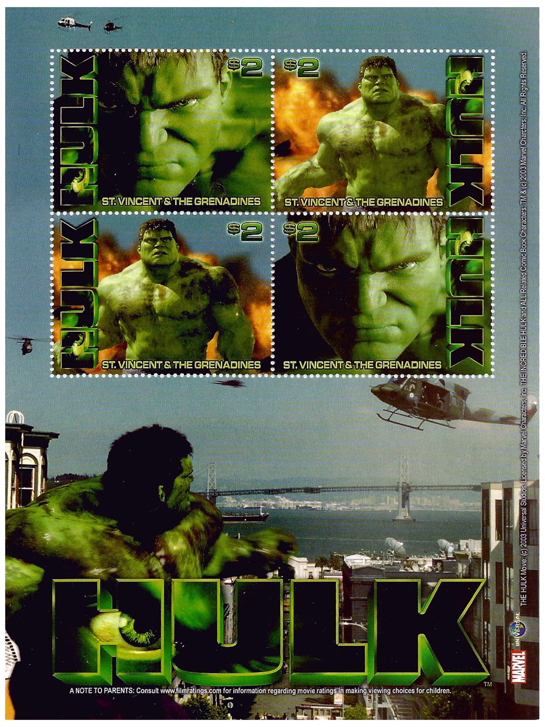 Official Licensed Marvel Characters The Incredible Hulk Movie Stamp ...