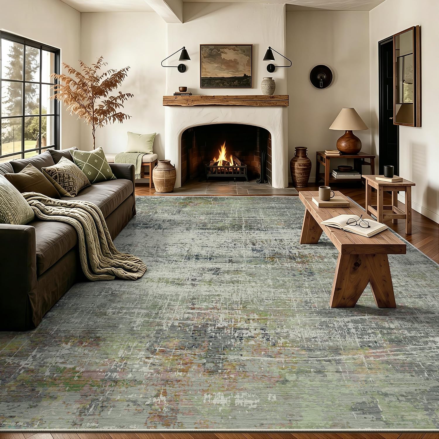 Amazon.com: 8x10 Rugs for Living Room - Modern Abstract Washable Rug ...
