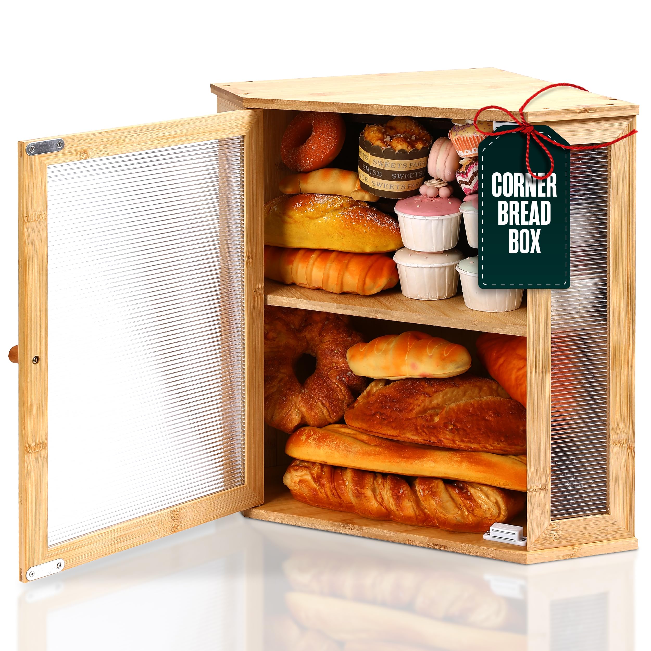 Amazon.com: Bread Box, Bread Storage, Corner Bread Box, Breadbox, Bread ...