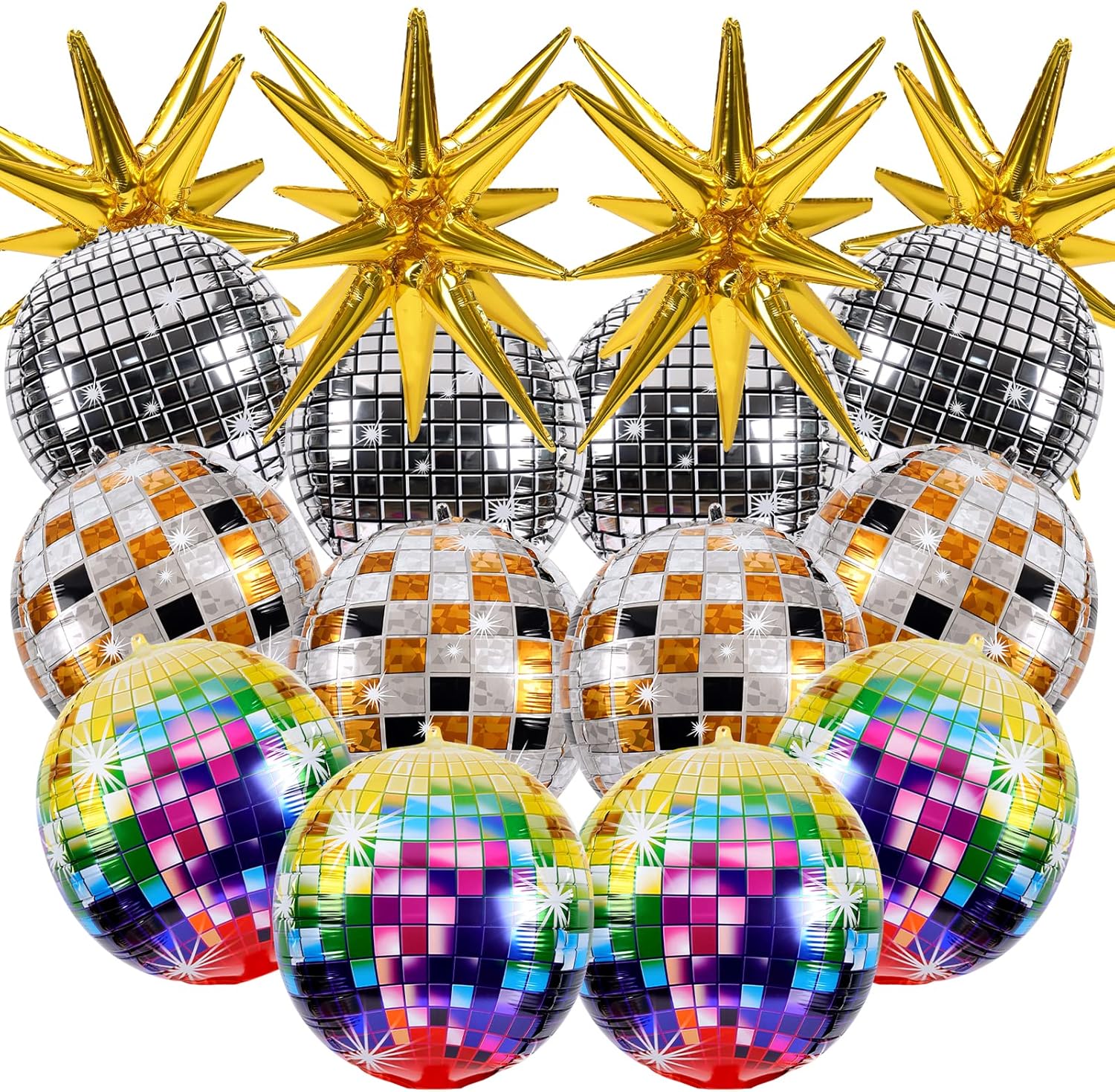 Amazon.com: RUBFAC 16 Pcs Disco Ball Balloons for Party Decorations ...