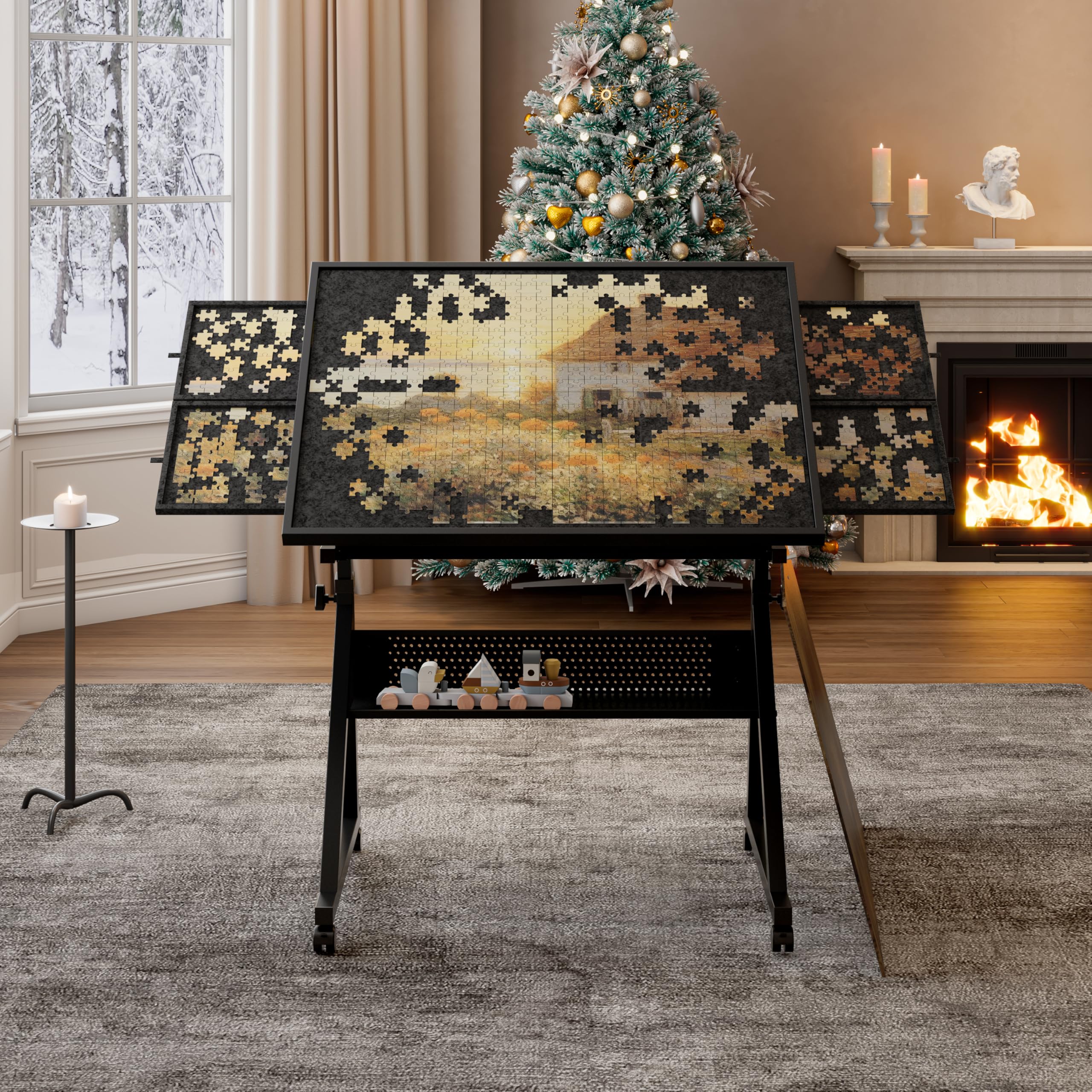 Tilting Puzzle Board JoyBerri Jigsaw Puzzle Table/Rolling Puzzle Desk ...