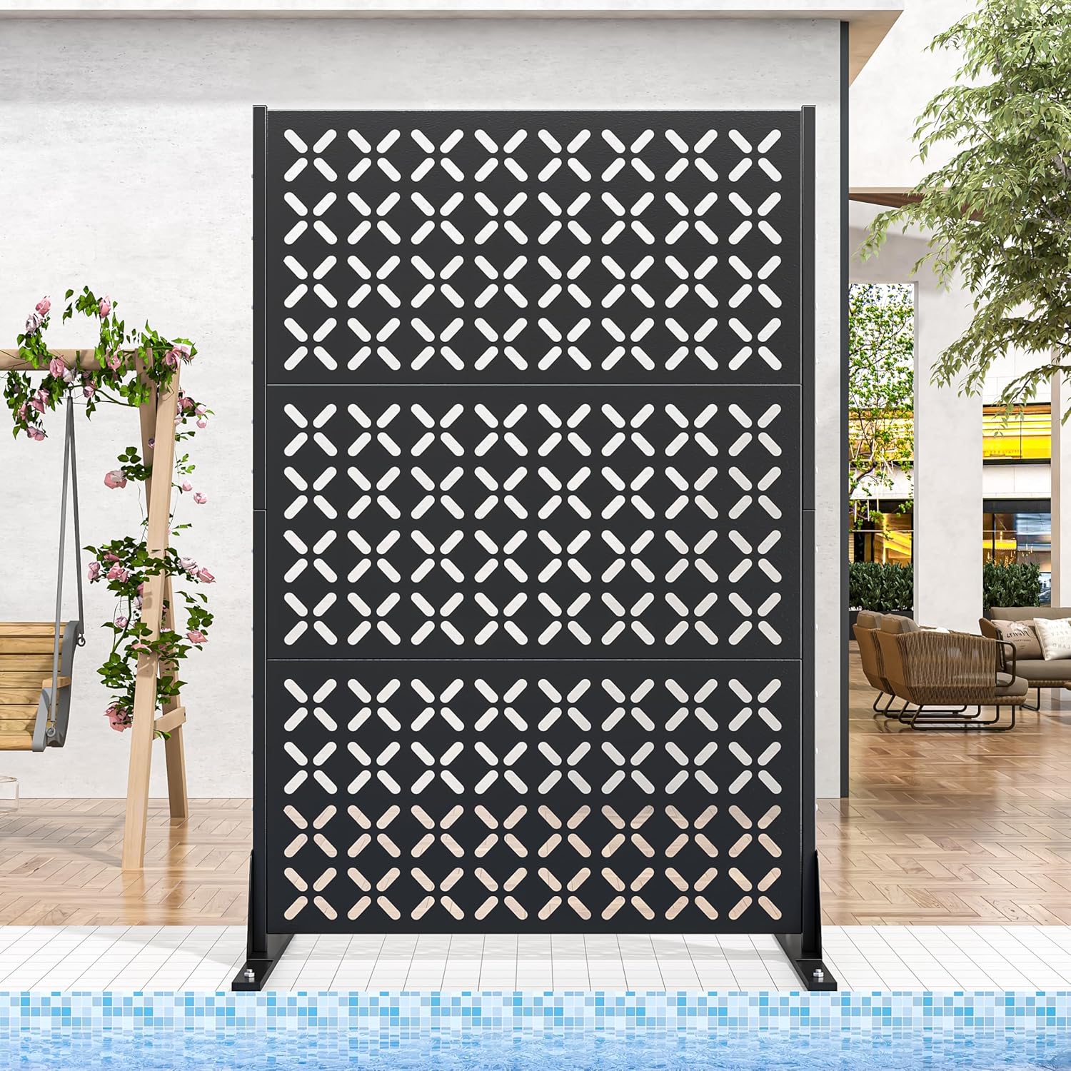 Amazon.com : GAIOUS Metal Privacy Screen Outdoor 72" H×46" W ...