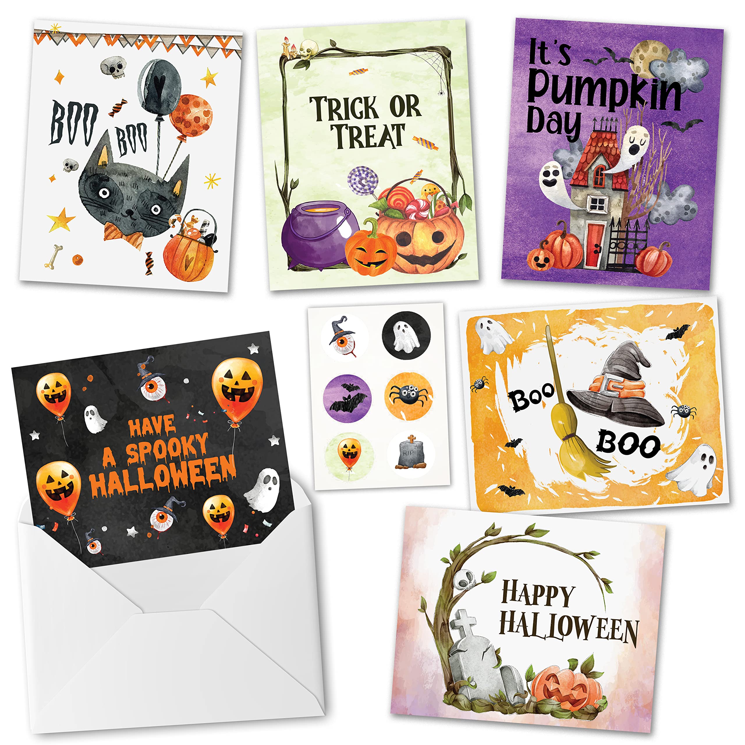 Amazon.com : 90 Pieces Halloween Cards Assortment - 4 x 5 inches ...