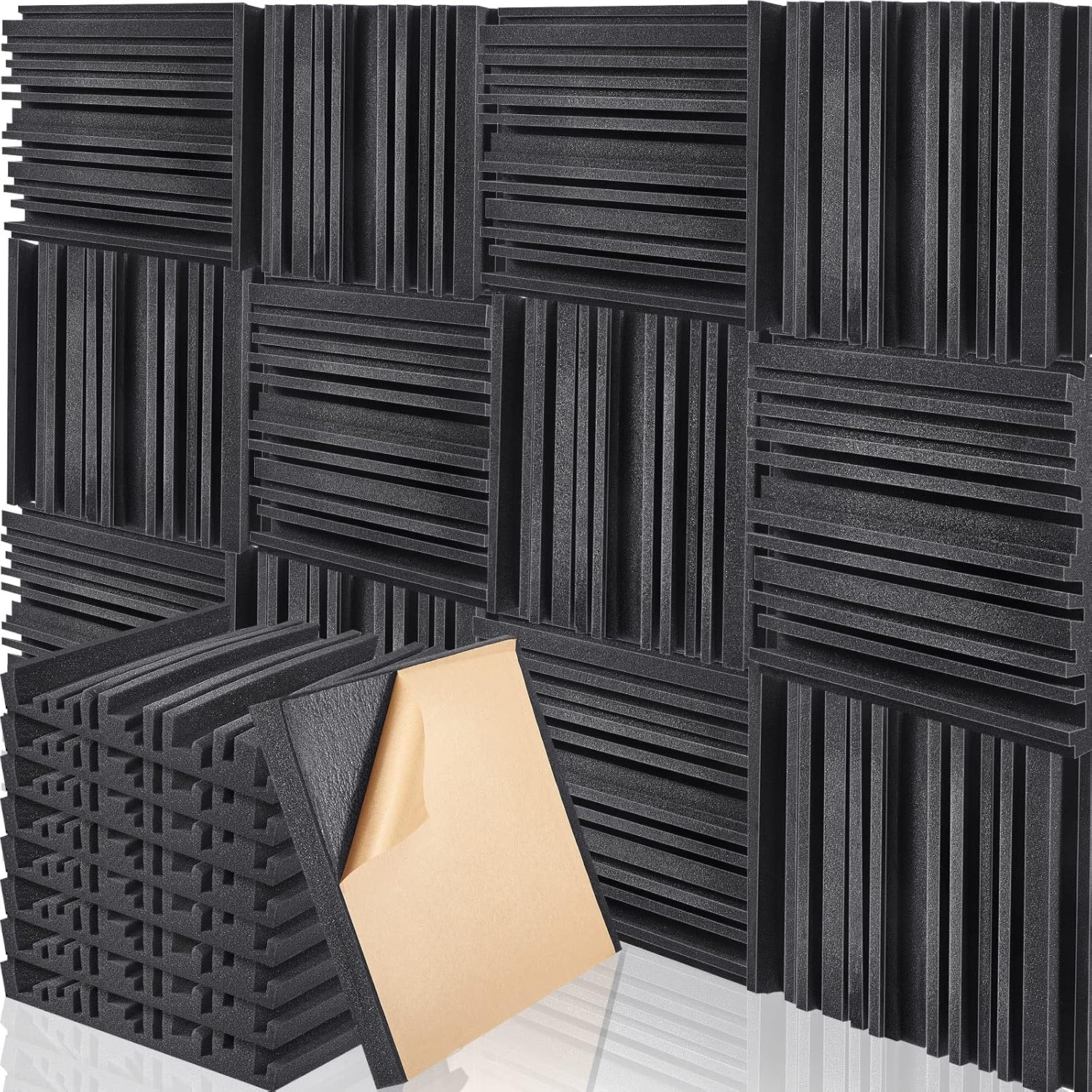 Amazon.com: 50 Pcs Self Adhesive Sound Proof Foam Panels Soundproofing ...