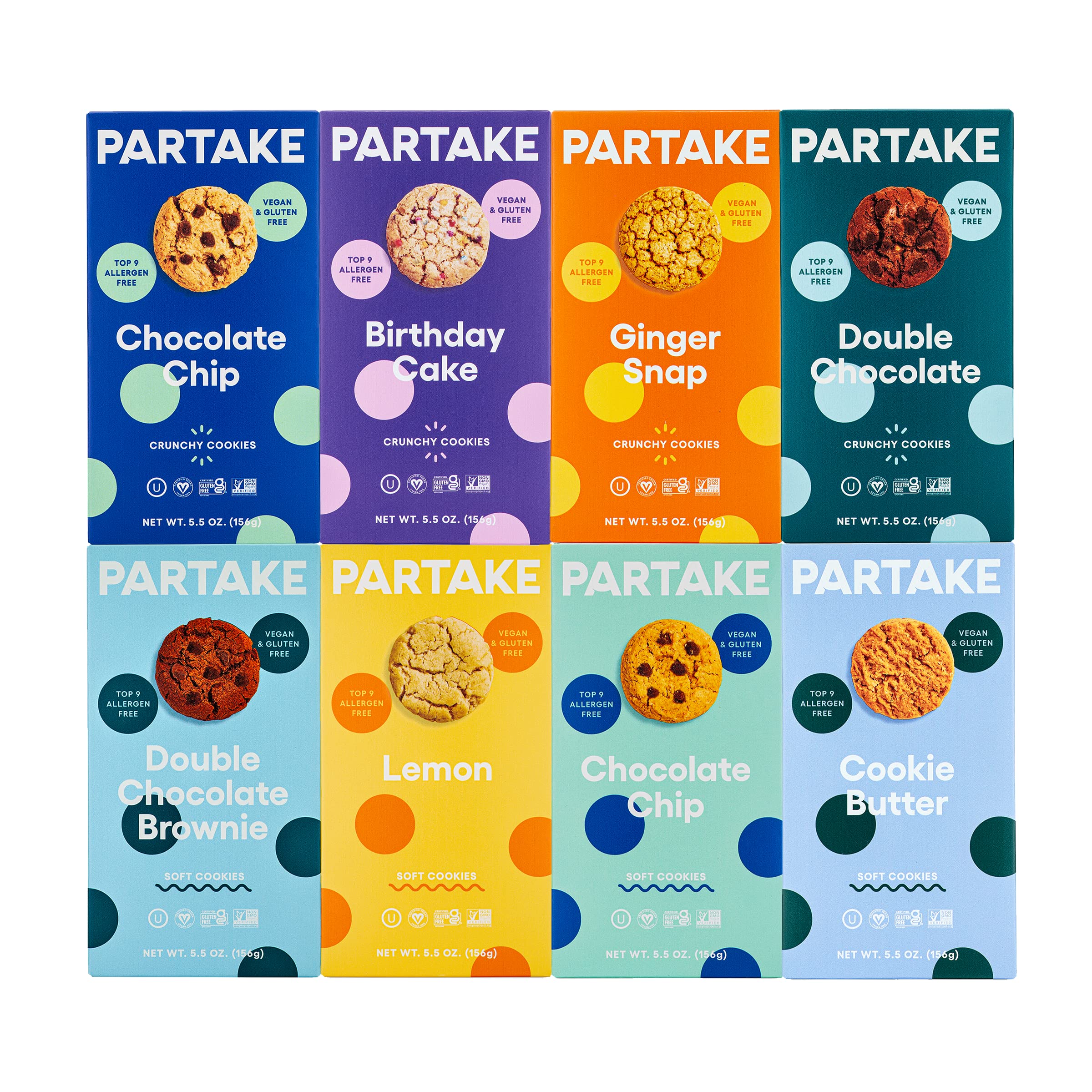 Buy Partake Foods Soft-Baked & Crunchy Vegan Cookies – 8 Box Variety ...