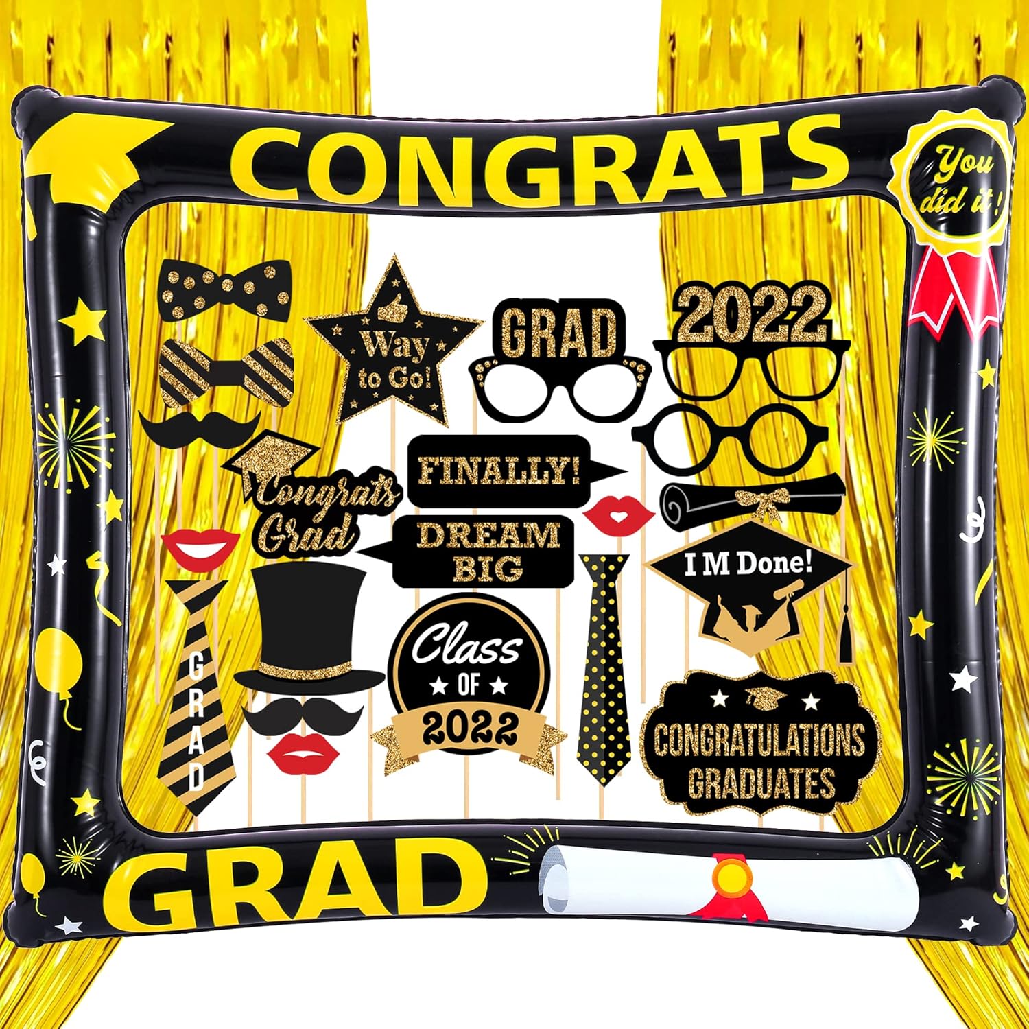Buy Graduation Photo Booth Frame 2022 Pack Of 24 Graduation Photo buy-graduation-photo-booth-frame-2022-pack-of-24-graduation-photo