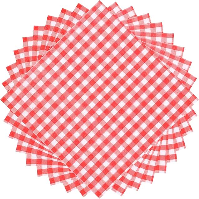 Amazon.com: red and white checkered napkins