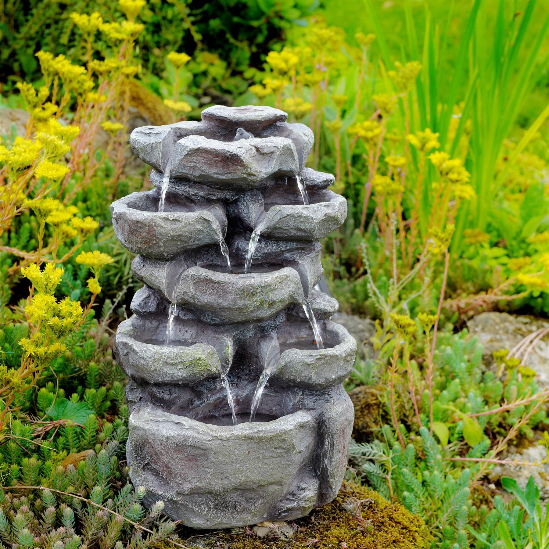 Rock Garden Water Fountain Ideas Easy Fountain Launch Solar Water