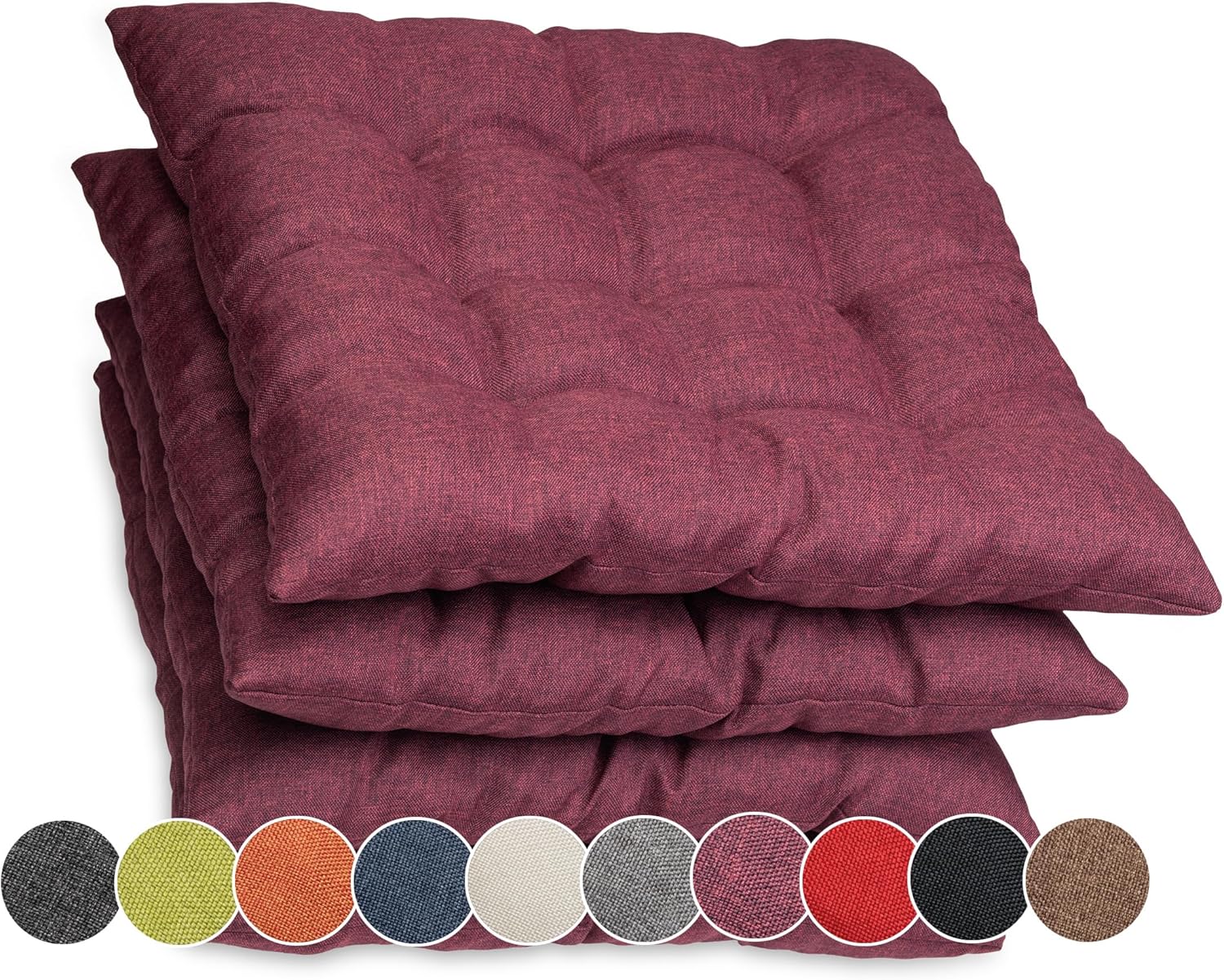 sunnypillow Lot de 4 Coussins de Chaise avec Rubans | 45x45 cm ...