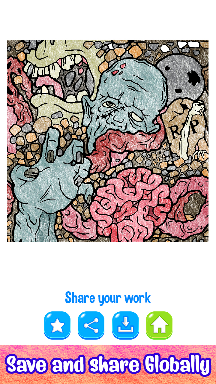 Zombies Color by Number Book - Grownups Paint + Glitter + Crayon + Oil ...
