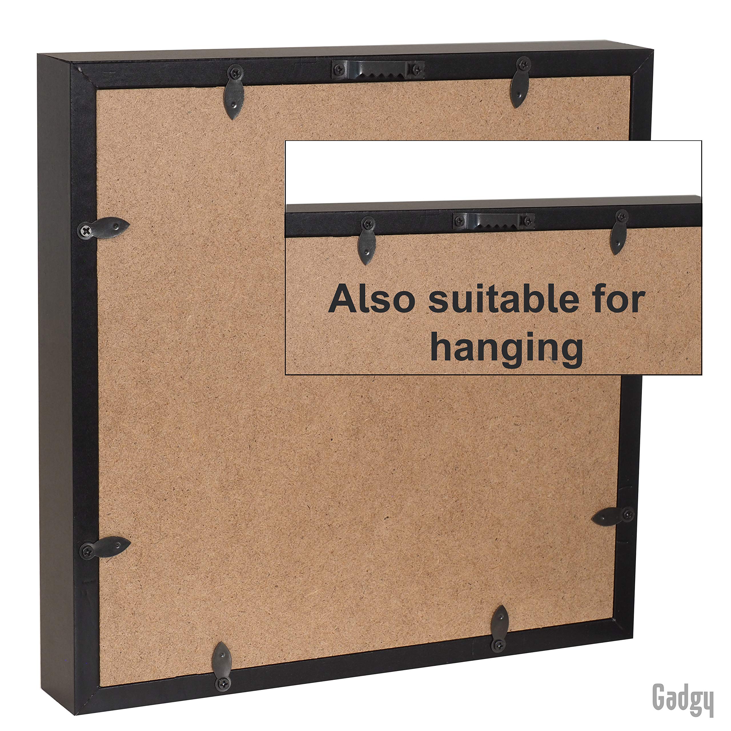 Gadgy Shadow Box Frame with 18 Clips | 10 x 10 Inch. | Picture Box ...