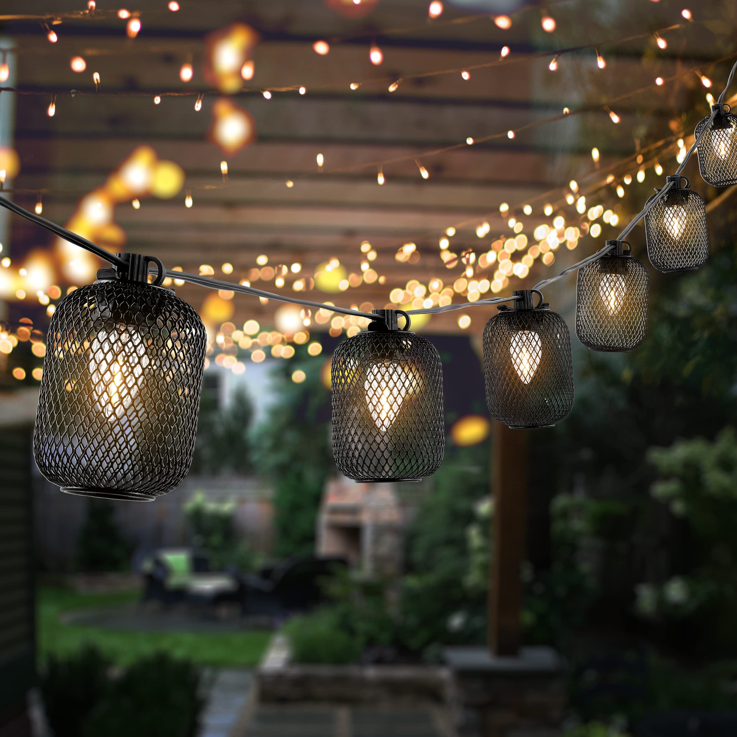 SAFAVIEH Lighting Collection Jepsen Black 10-Foot LED Outdoor String ...