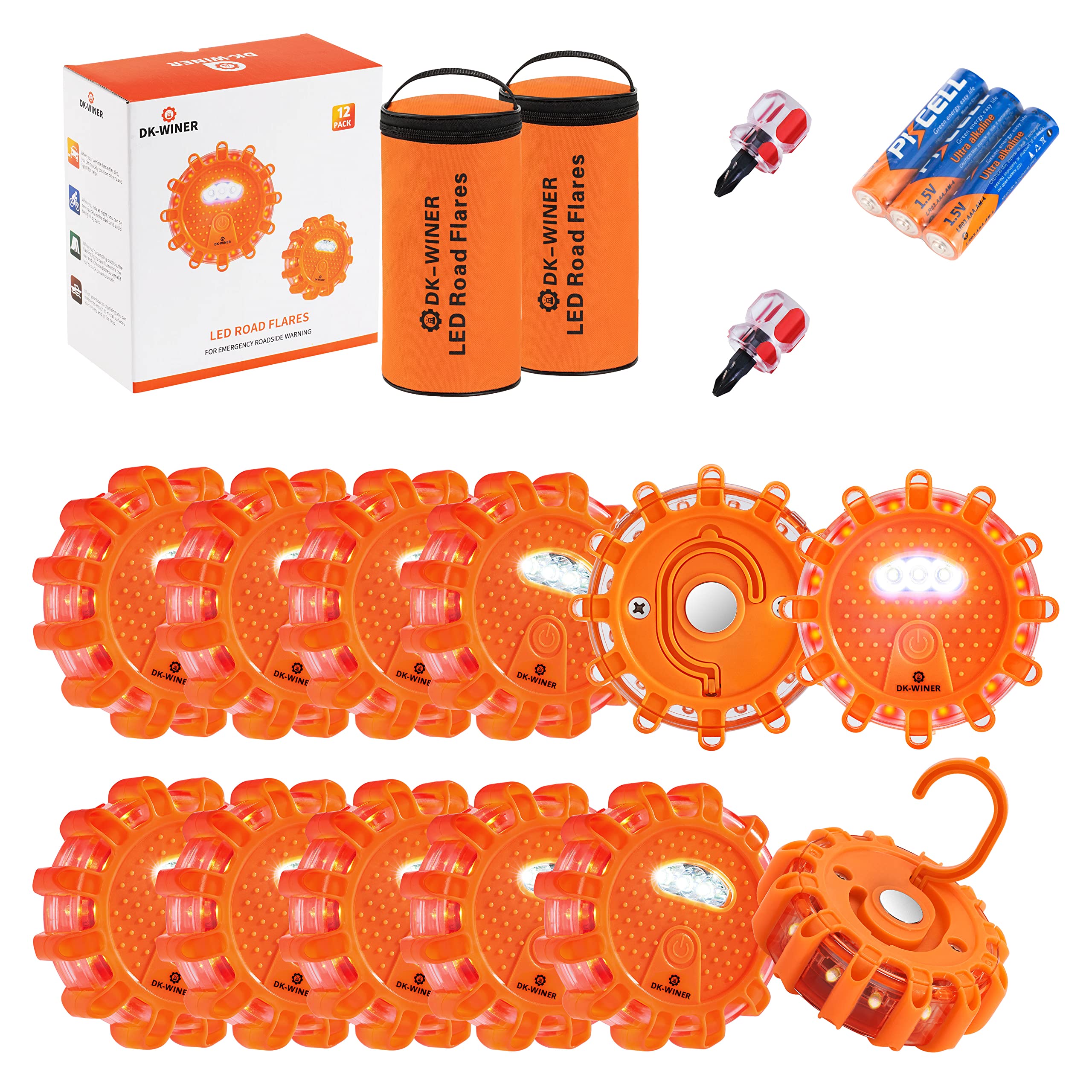 Amazon.com: DK-WINER LED Road Flares roadside emergency car kit ...