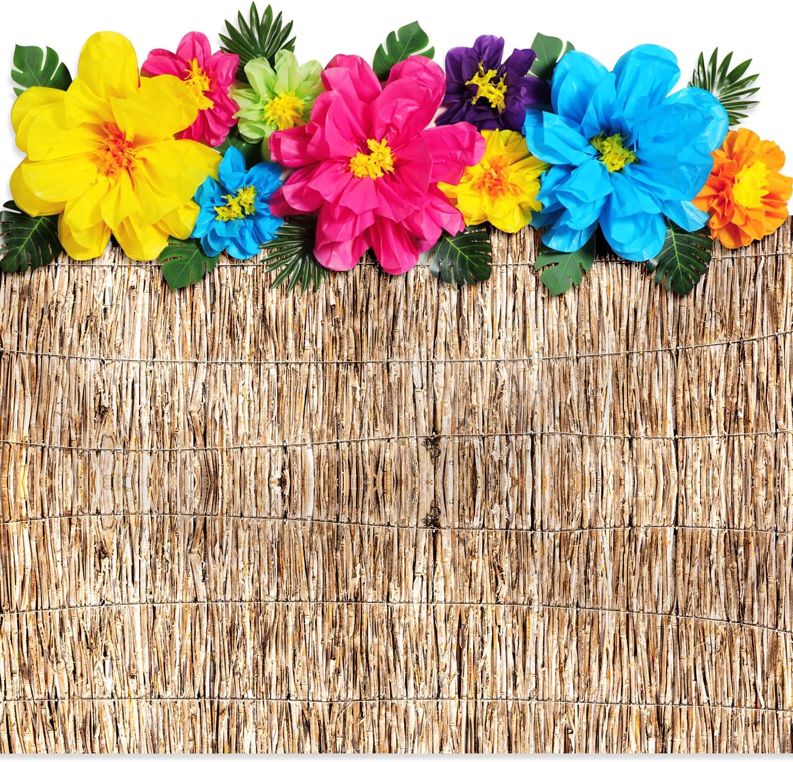 Amazon.com: Canlierr 22 Pcs Hawaiian Beach Backdrop with Hawaii Paper ...