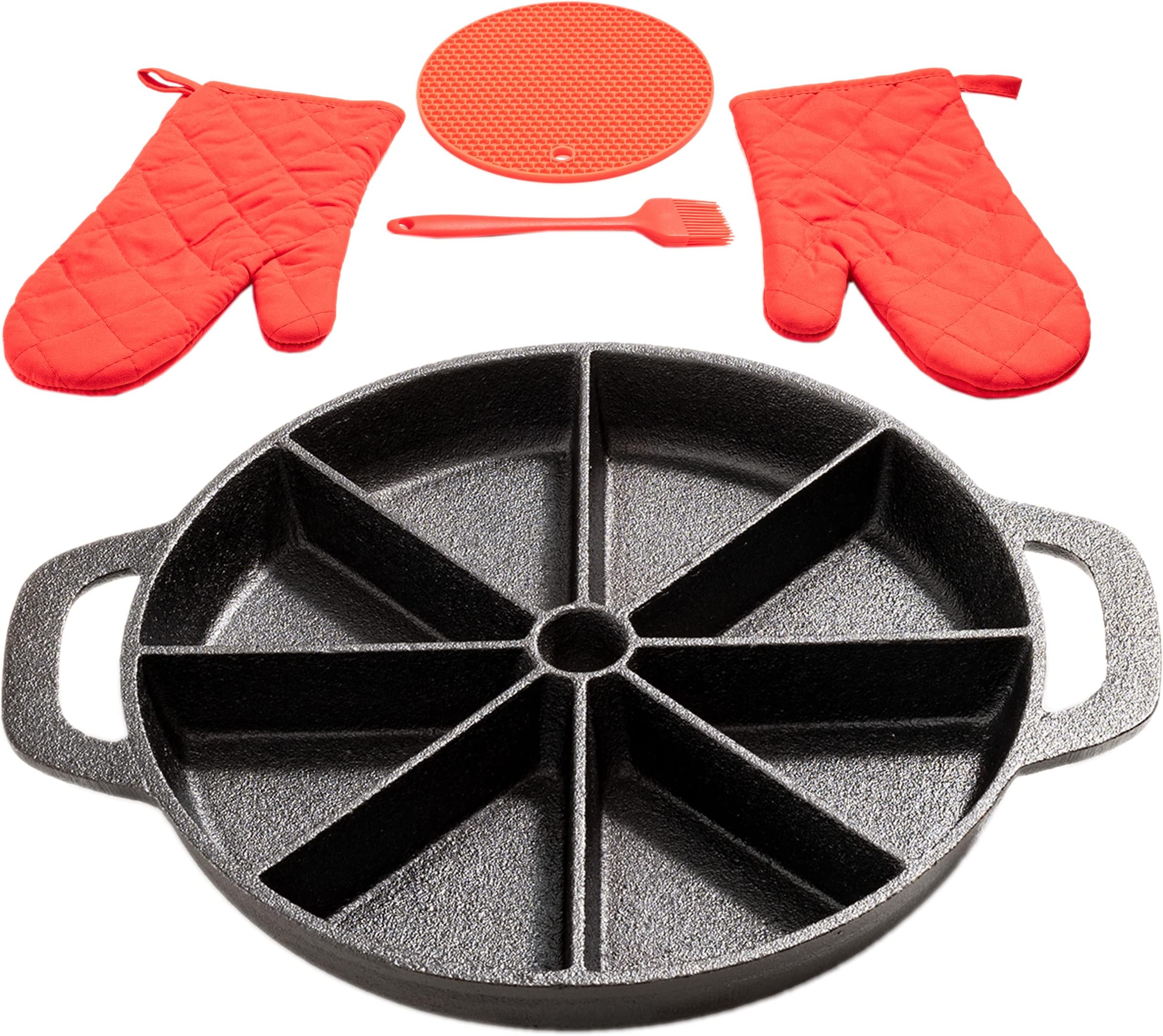 Amazon.com: KUHA Cast Iron Scone Pan/Cornbread Pan for 8 Wedge Shaped ...