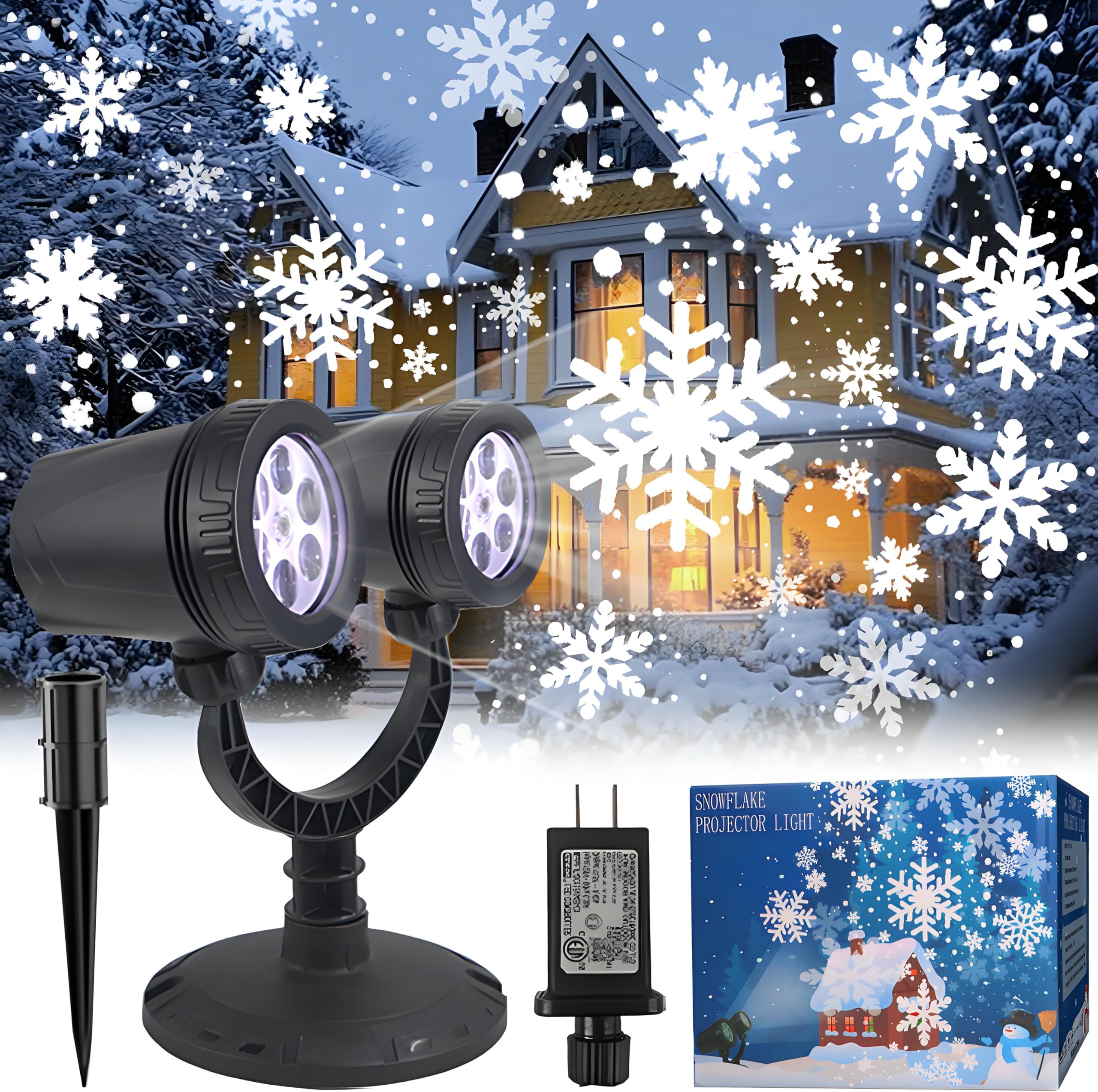 Amazon.com: Fagele Christmas Snowflake Projector Light, Upgraded LED ...