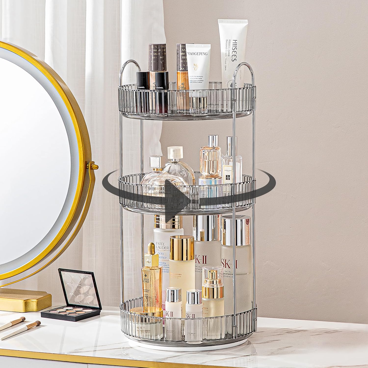Amazon.com: Weidace 360 Rotating Makeup Organizer for Vanity, Bathroom ...