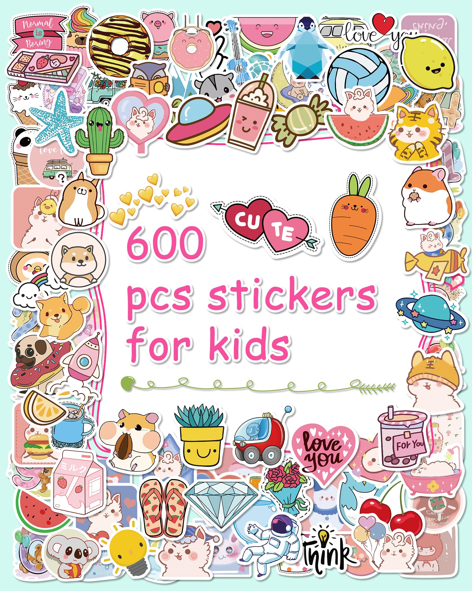 Snapklik.com : Stickers For Kids, 600Pack/PCS Water Bottle Stickers For ...