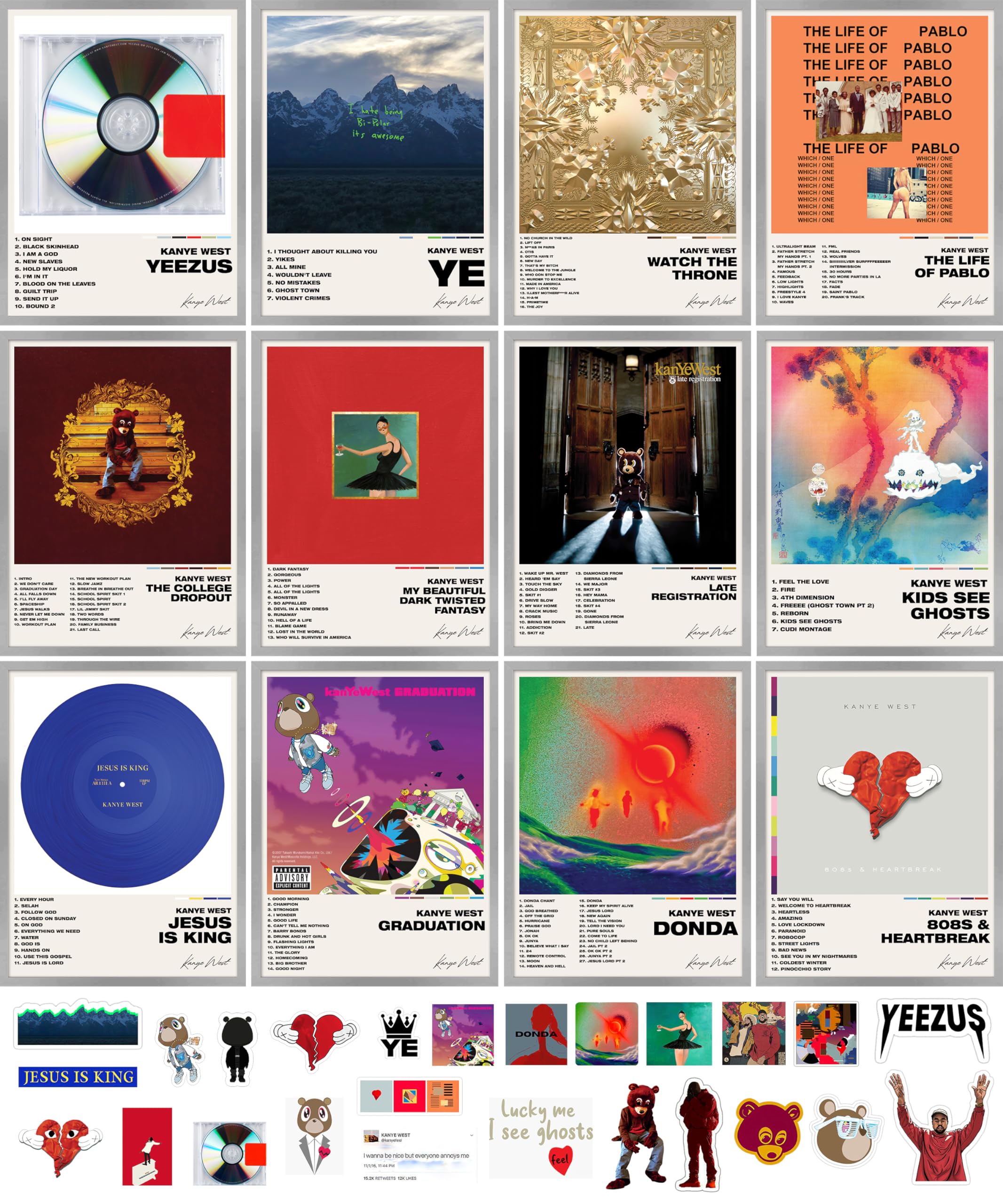 Kanyes Album Covers Of All 808s & Heartbreak Album By Kanye West
