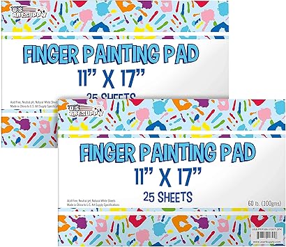 Amazon.com: U.S. Art Supply 11” x 17" Large Finger Painting Pad (2 Pack ...