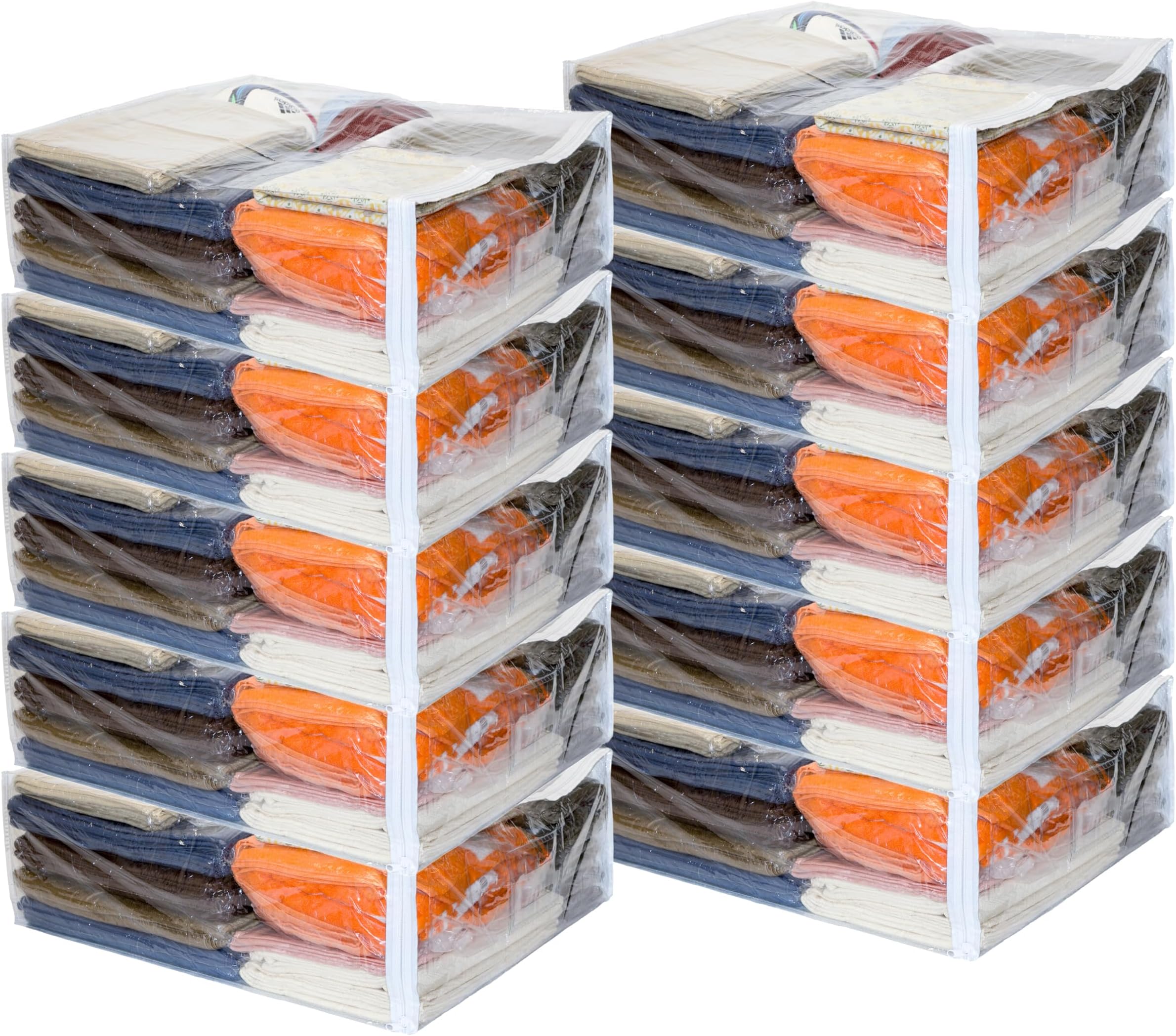 Amazon.com: 10-Pack Clear Vinyl Zippered Storage Bags 20 x 23 x 8 Inch ...