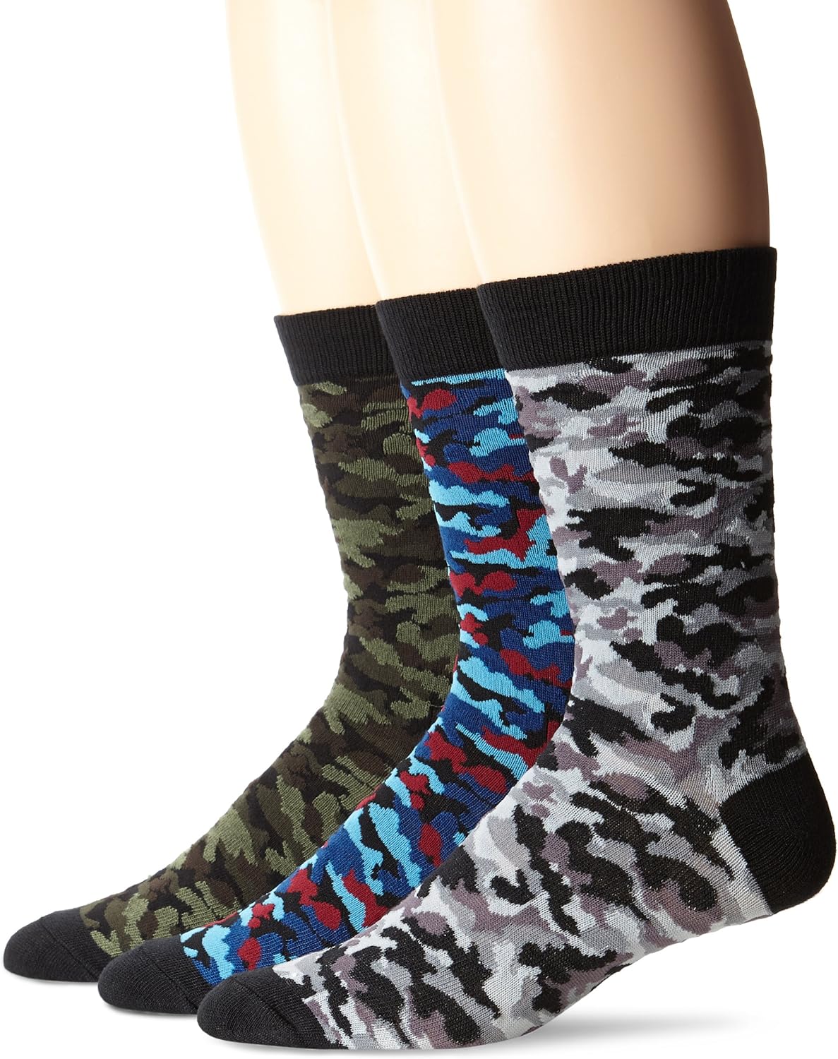 Amazon.com: K. Bell Socks Men's Camo Crew 3 Pair Pack : Clothing, Shoes ...