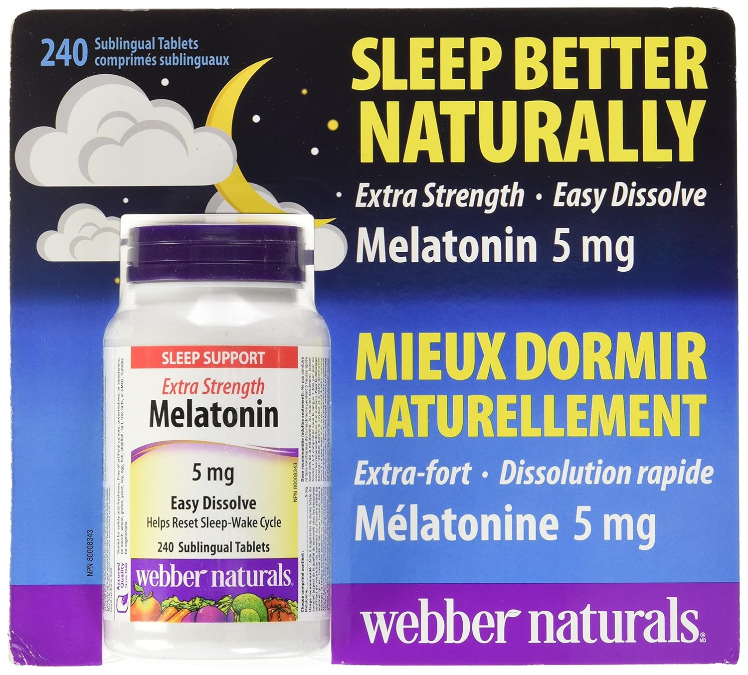 Amazon.com: Webber naturals melatonin 5 milligram tablets, 240 Count ...