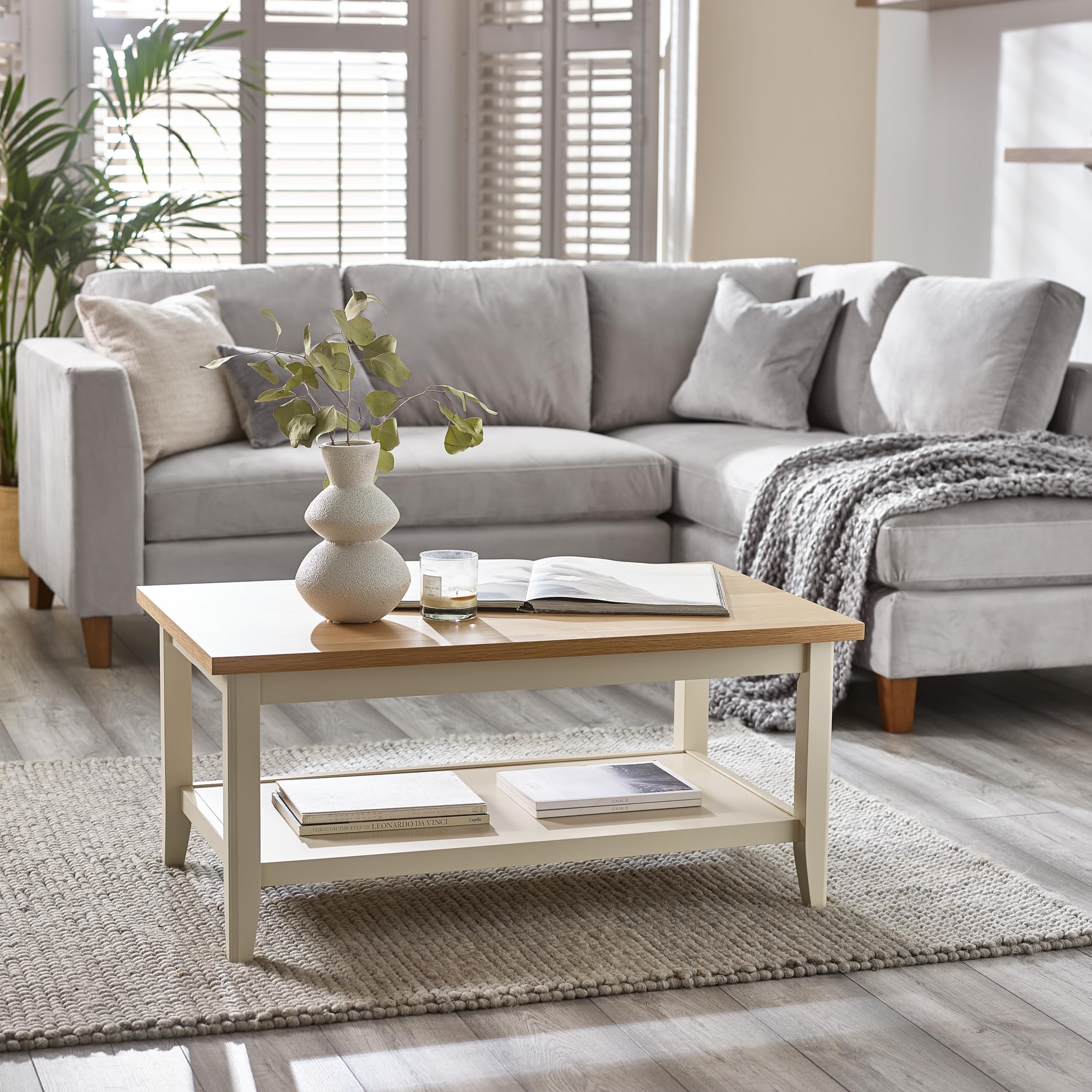 Furniturebox UK Solid Wood Coffee Table - Eden Wooden Coffee Table ...