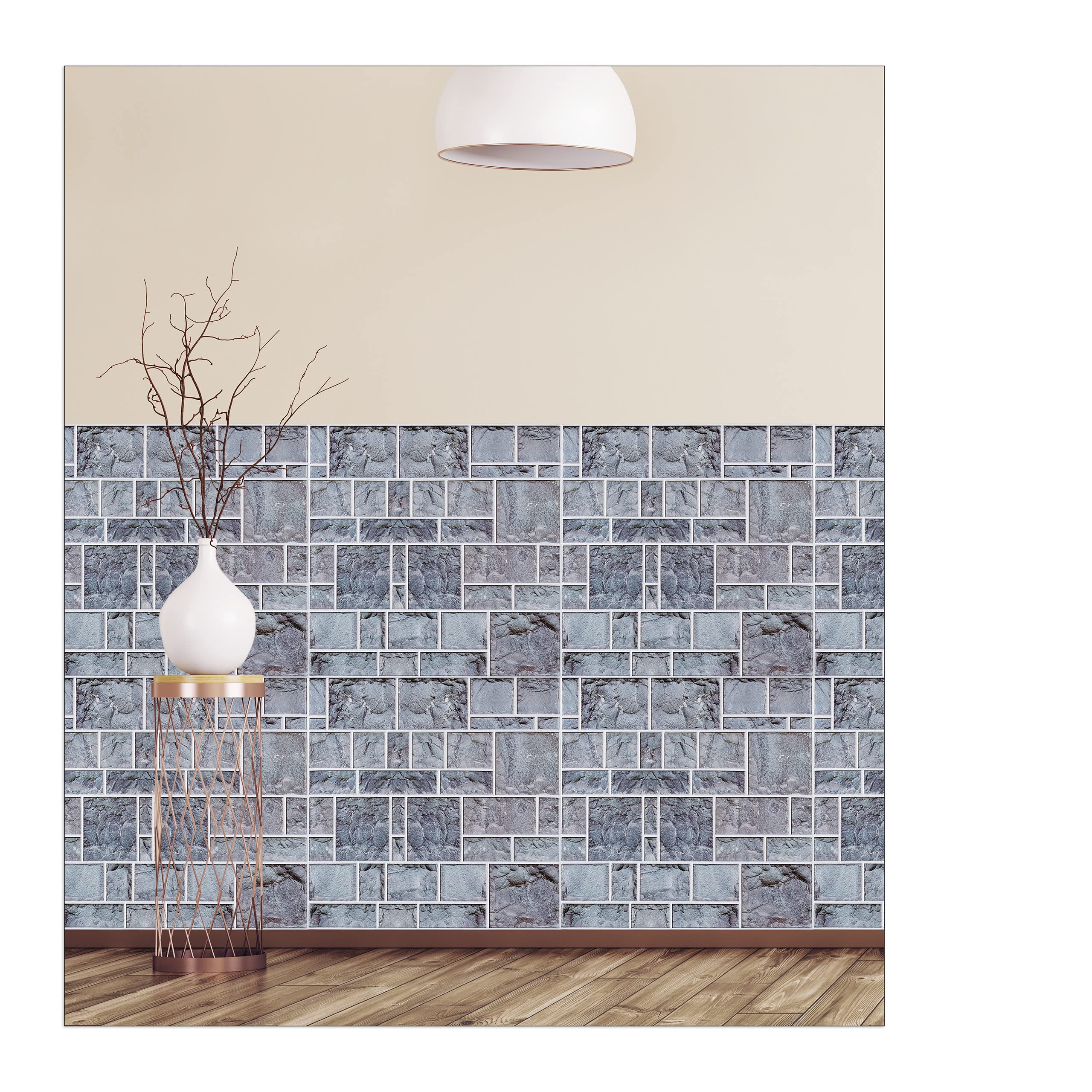 Relaxdays Wandpaneele selbstklebend, 5er Set, dekorative Steinoptik, 3D ...