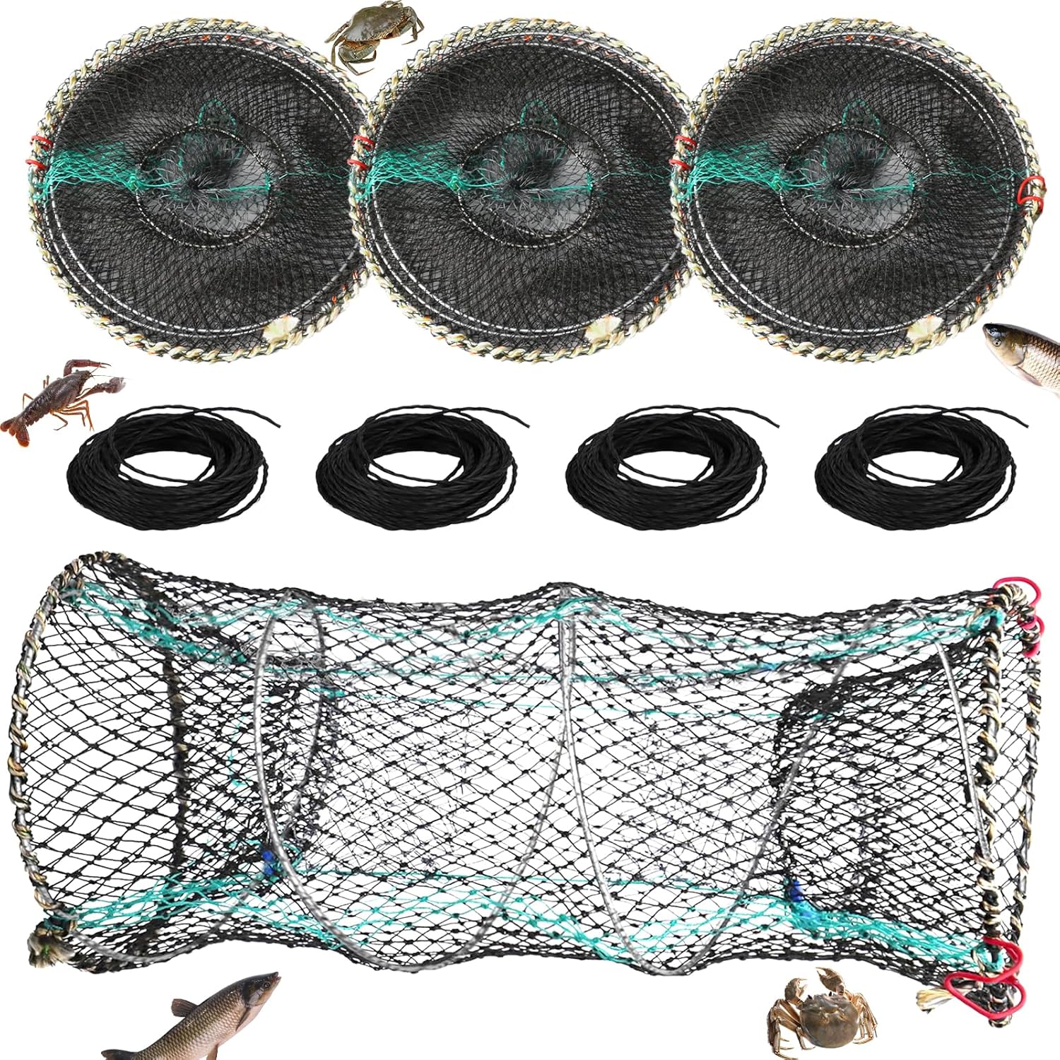 Amazon.com : Sgran 4 Pack Fishing Bait Trap Crawfish Trap, Collapsible ...