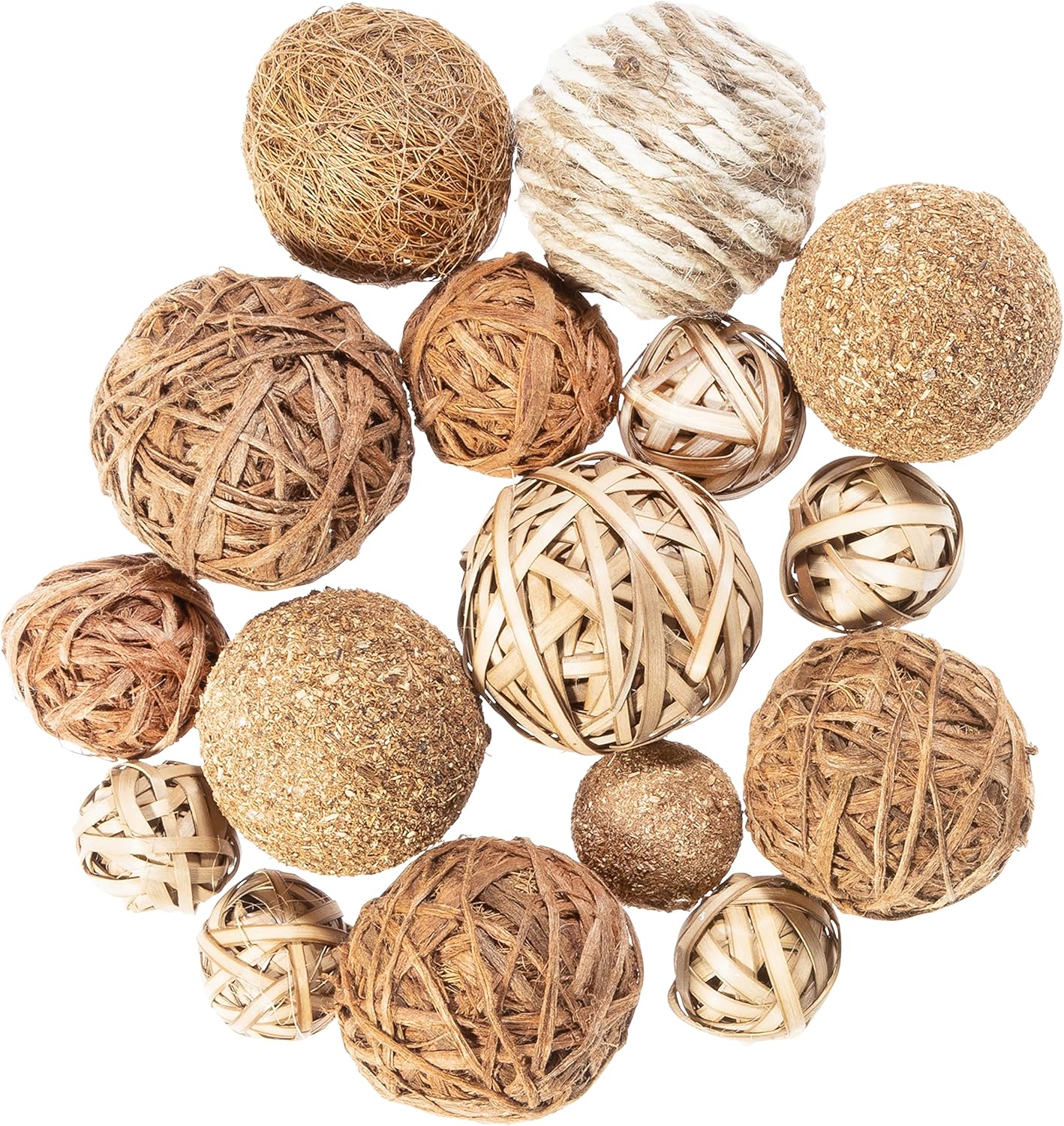 Natural Decorative Balls Assortment - Orbs for Centerpiece, Basket ...