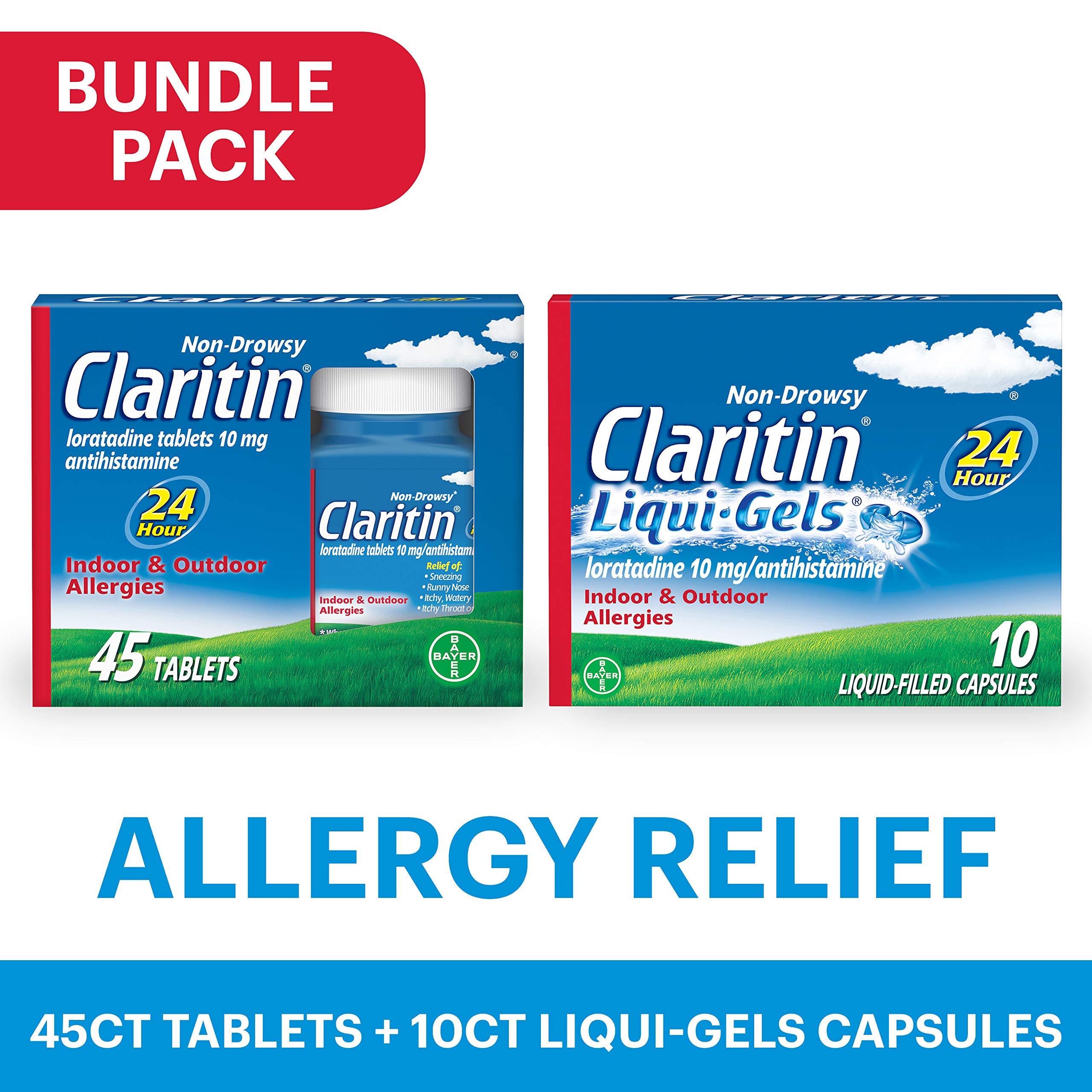 Buy Claritin 24 Hour Non-Drowsy Allergy Medicine Bundle Pack ...