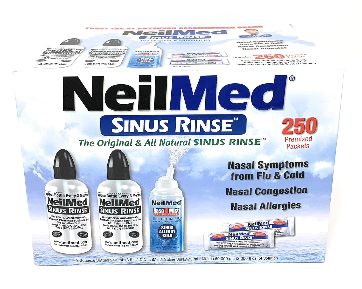 Amazon.com: NeilMed Sinus Rinse - 2 squeeze Bottles 240mL (8fl oz ...