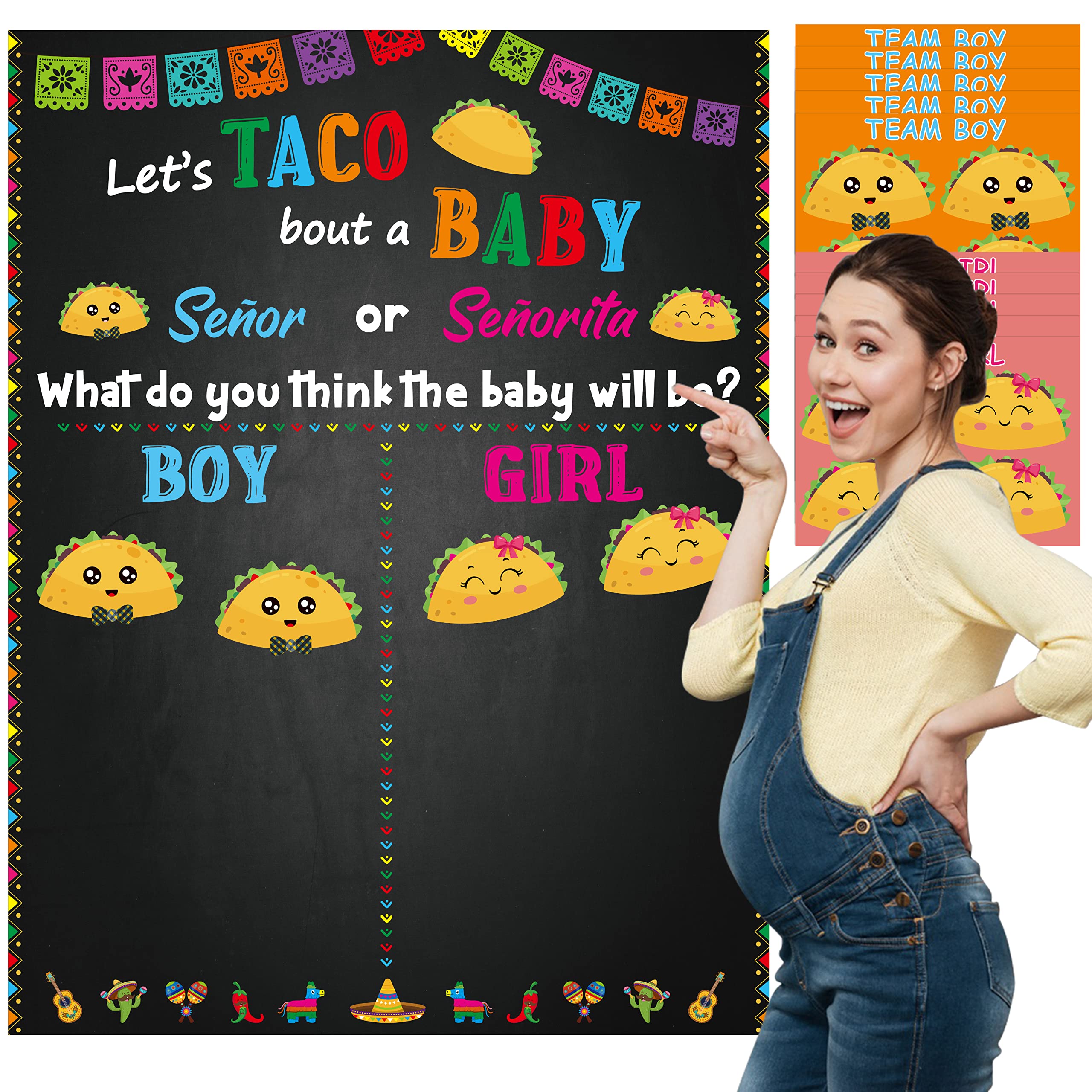 Buy Haooryx Taco Gender Reveal Party Game with 40Pcs Voting Stickers ...